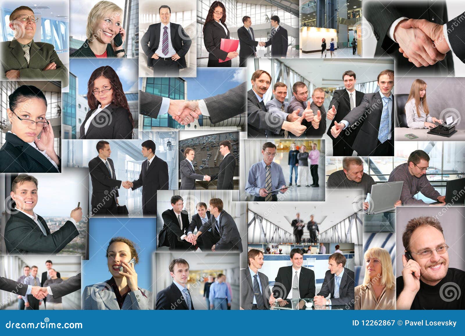 Many Business Pictures, Collage Stock Image - Image of manager ...