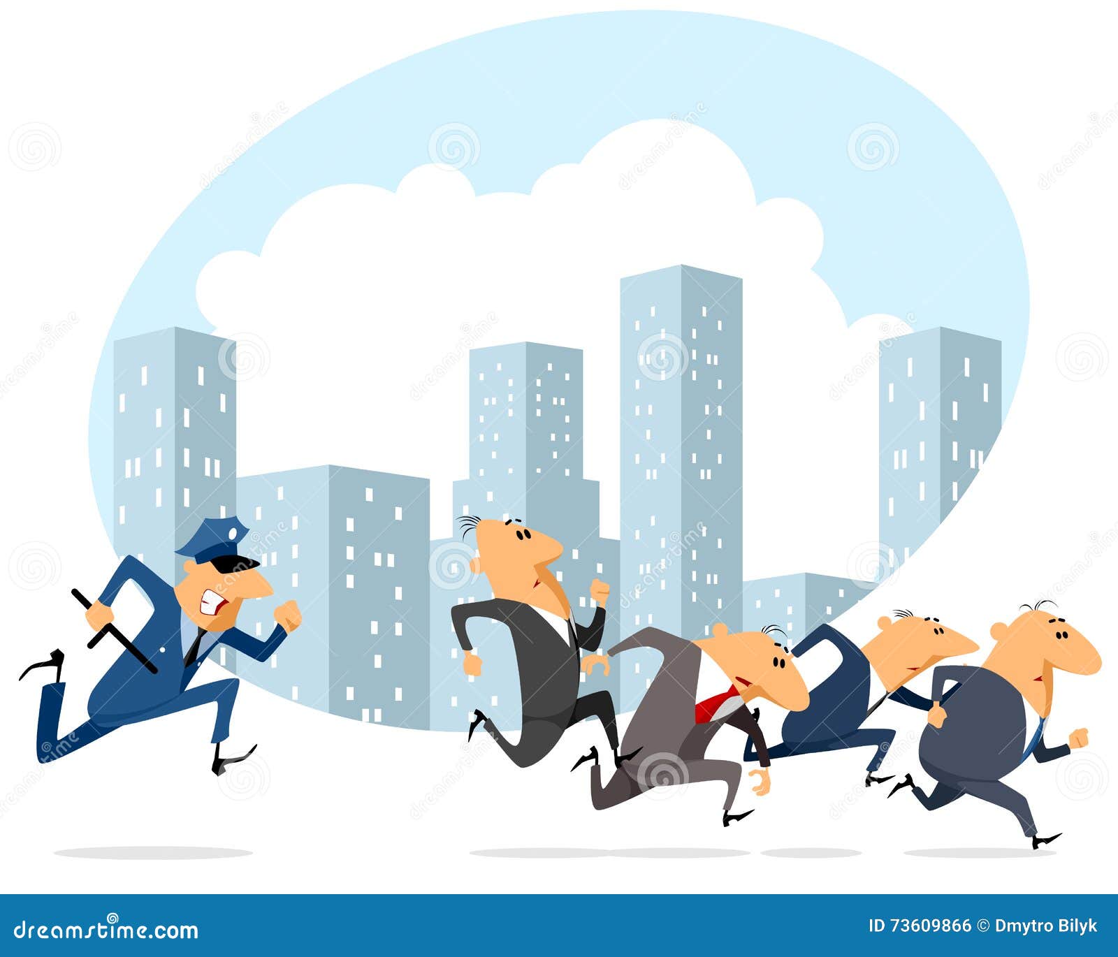 Many businessmen running stock vector. Illustration of escape - 73609866