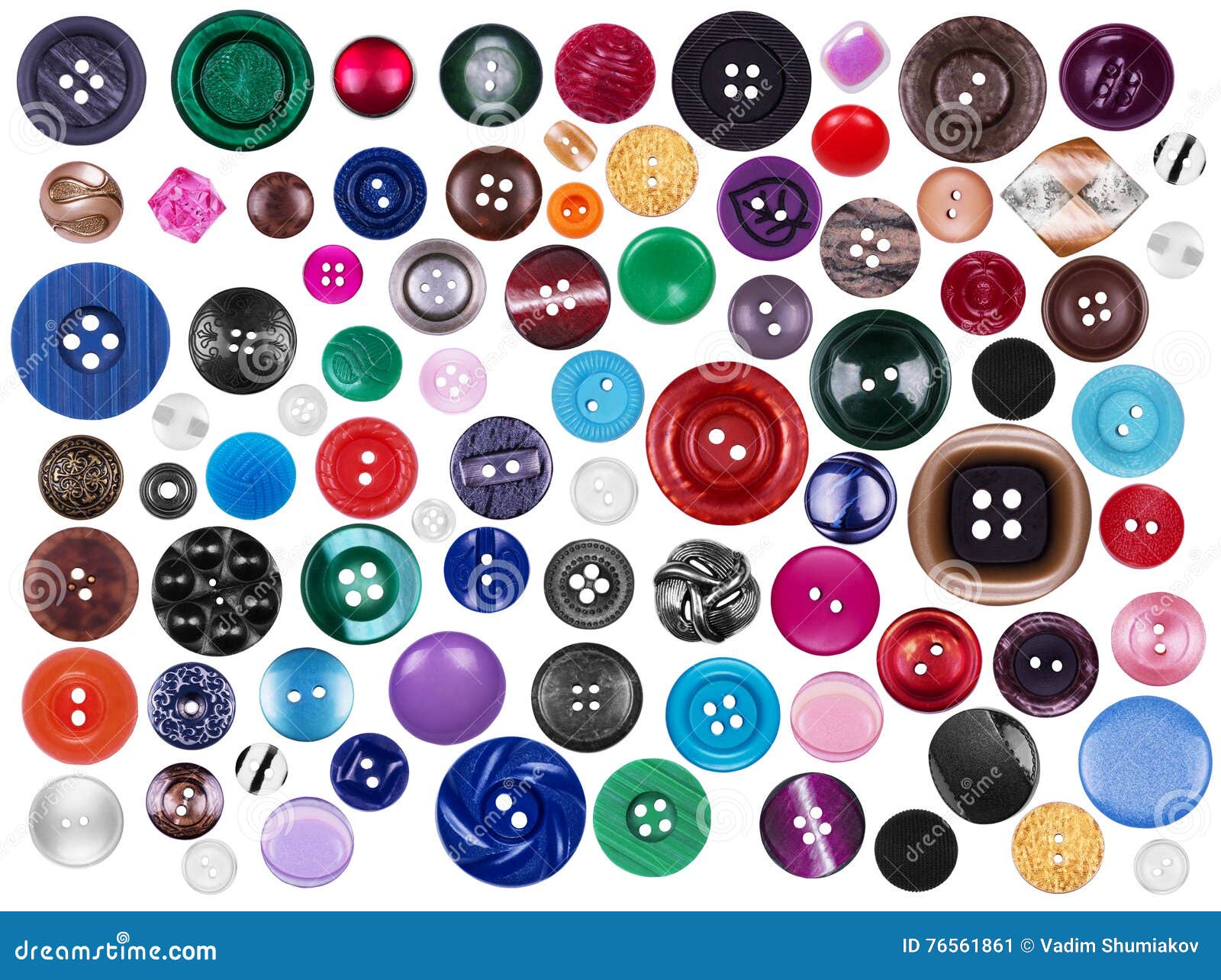 Many Buttons Isolated on White Stock Image - Image of loose, color ...