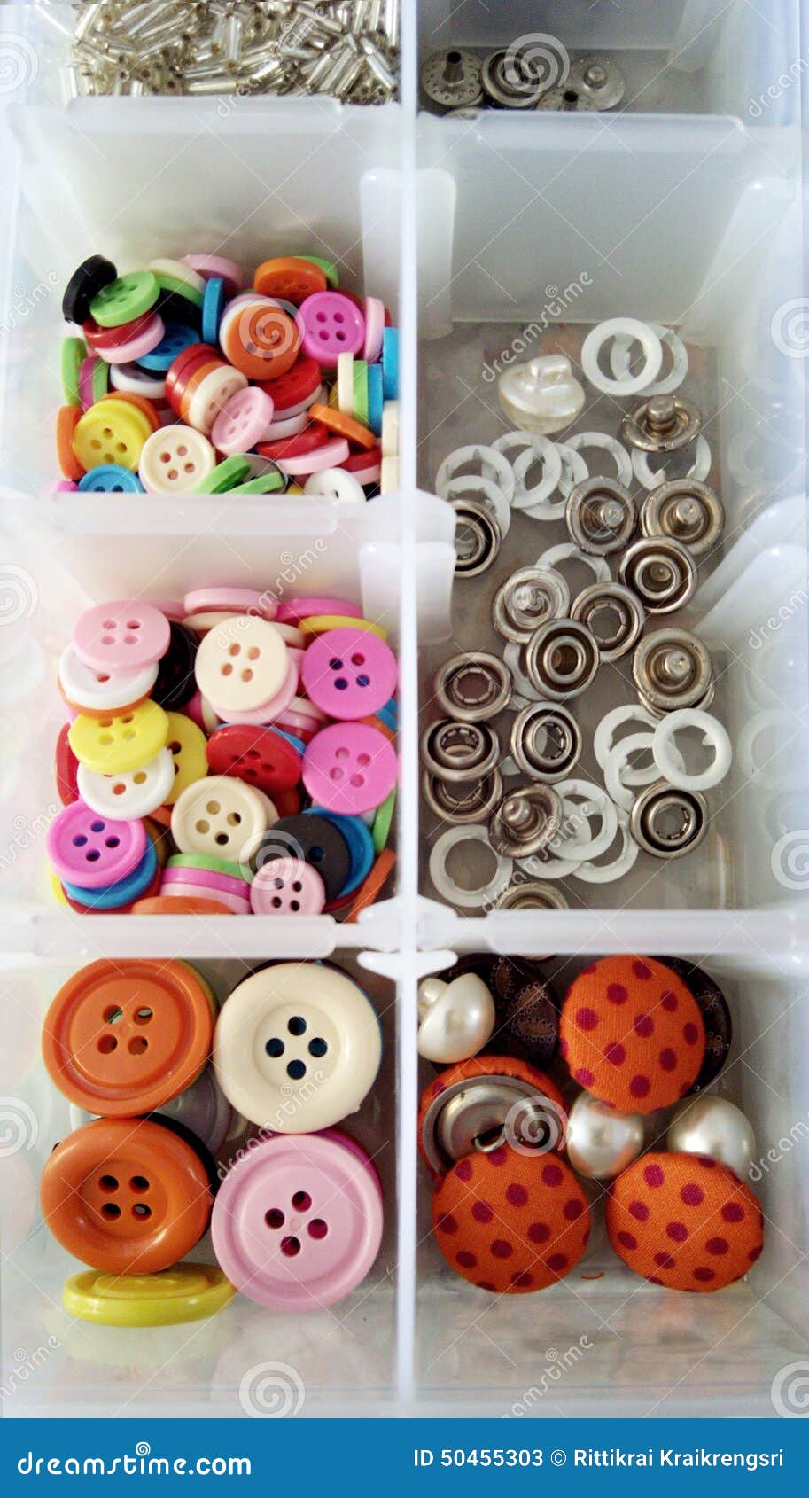 Many Buttons in the Object Box Stock Image - Image of object, colors ...
