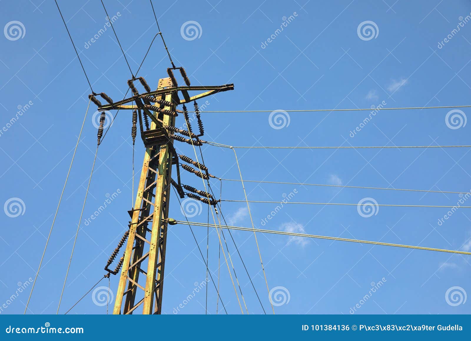 Electric line columns stock photo. Image of electric - 101384136