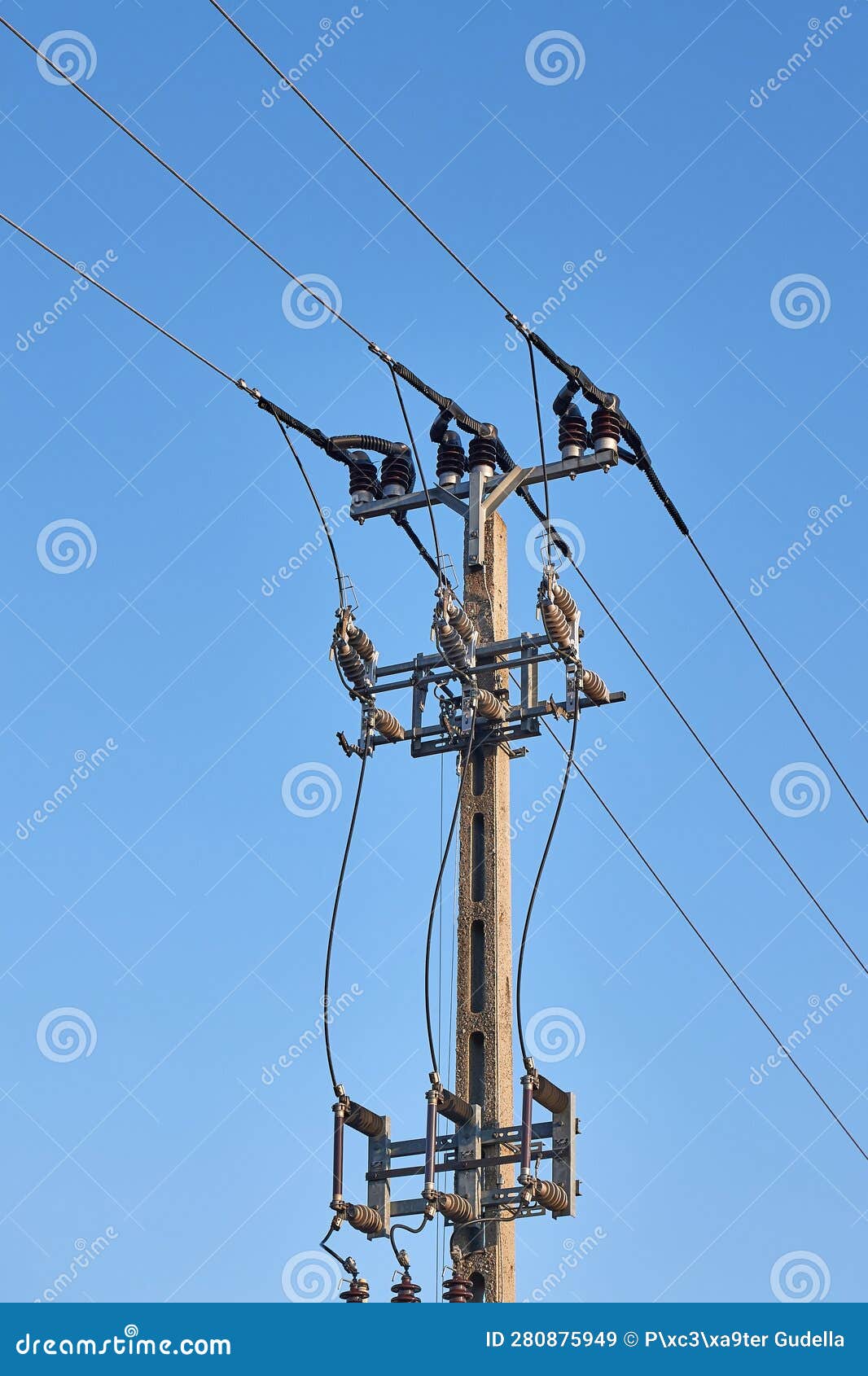 Electric line post stock image. Image of energy, industry - 280875949