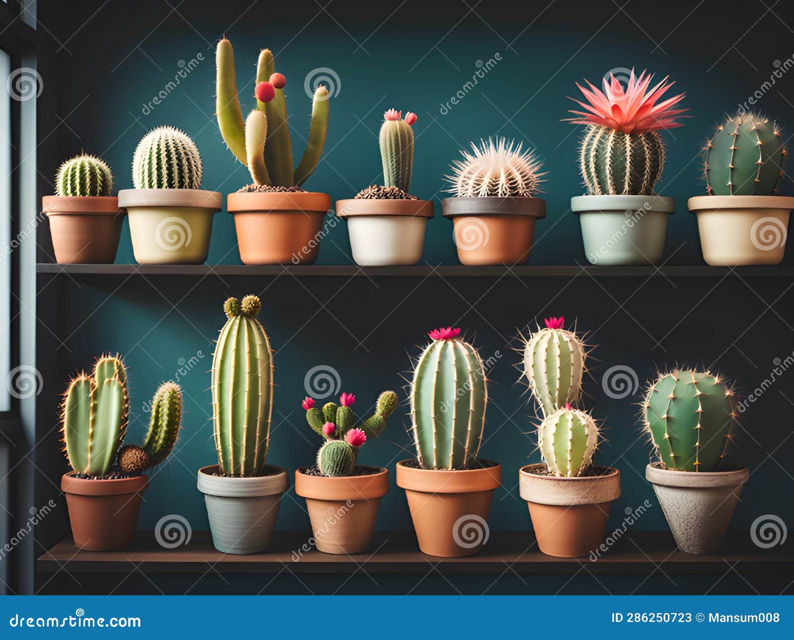 Many Cactus Plants and Succulents in the Pots, Ai Generated Stock ...