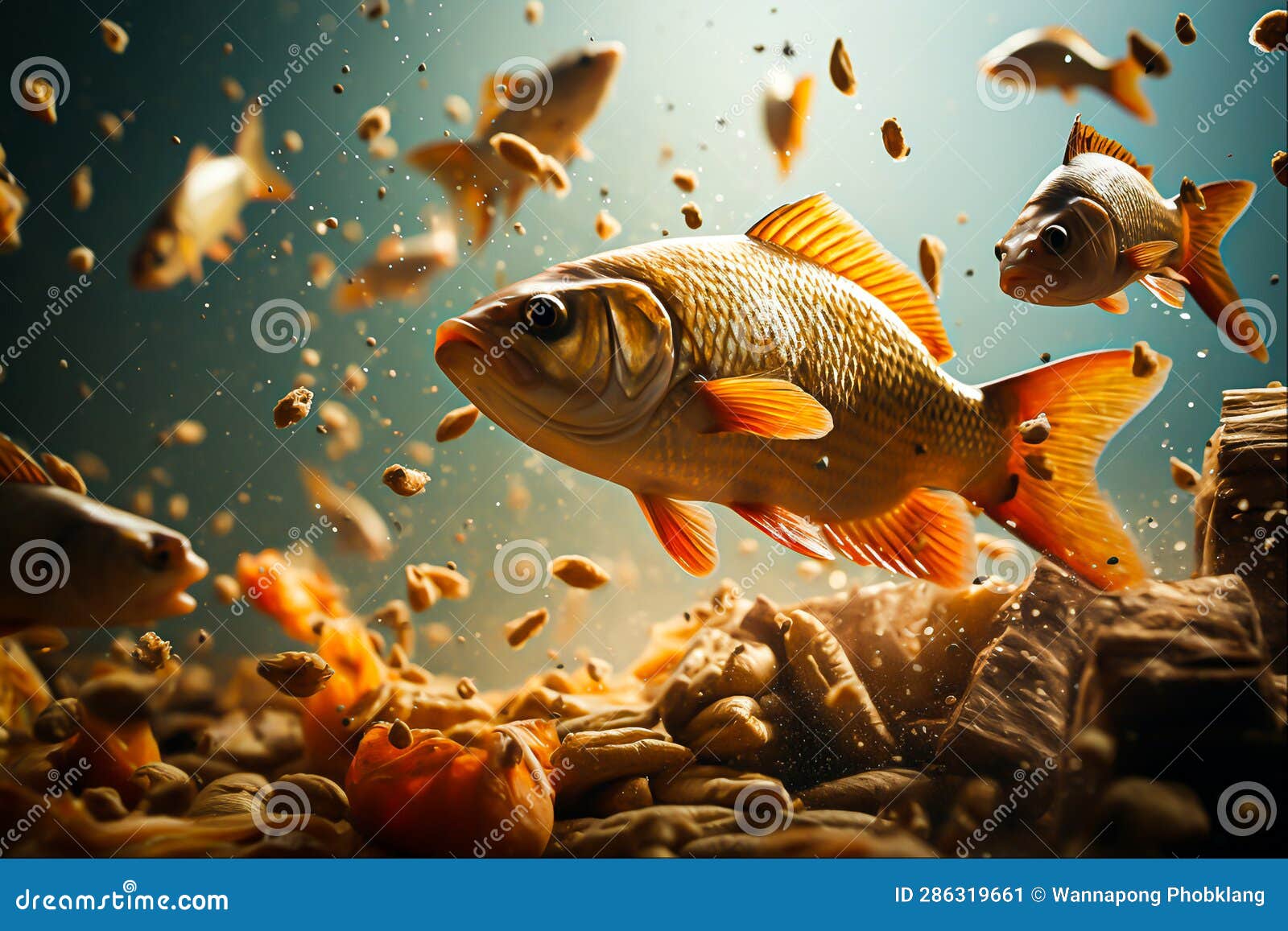 Many Carbs Fish are Swarming, Generative Ai Stock Illustration ...