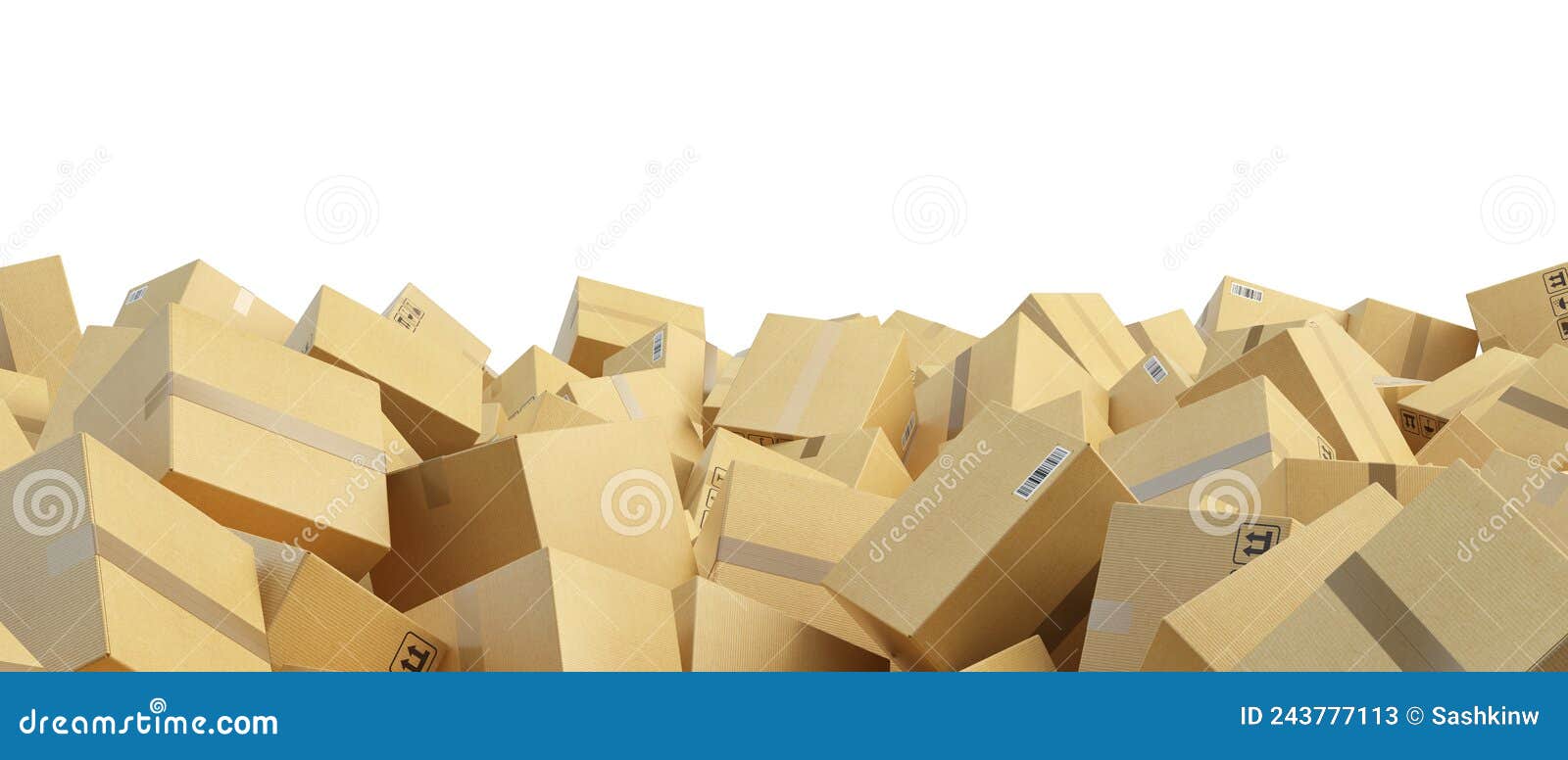 Many Cardboard Boxes Background. Shipping Logistic Delivery Concept ...