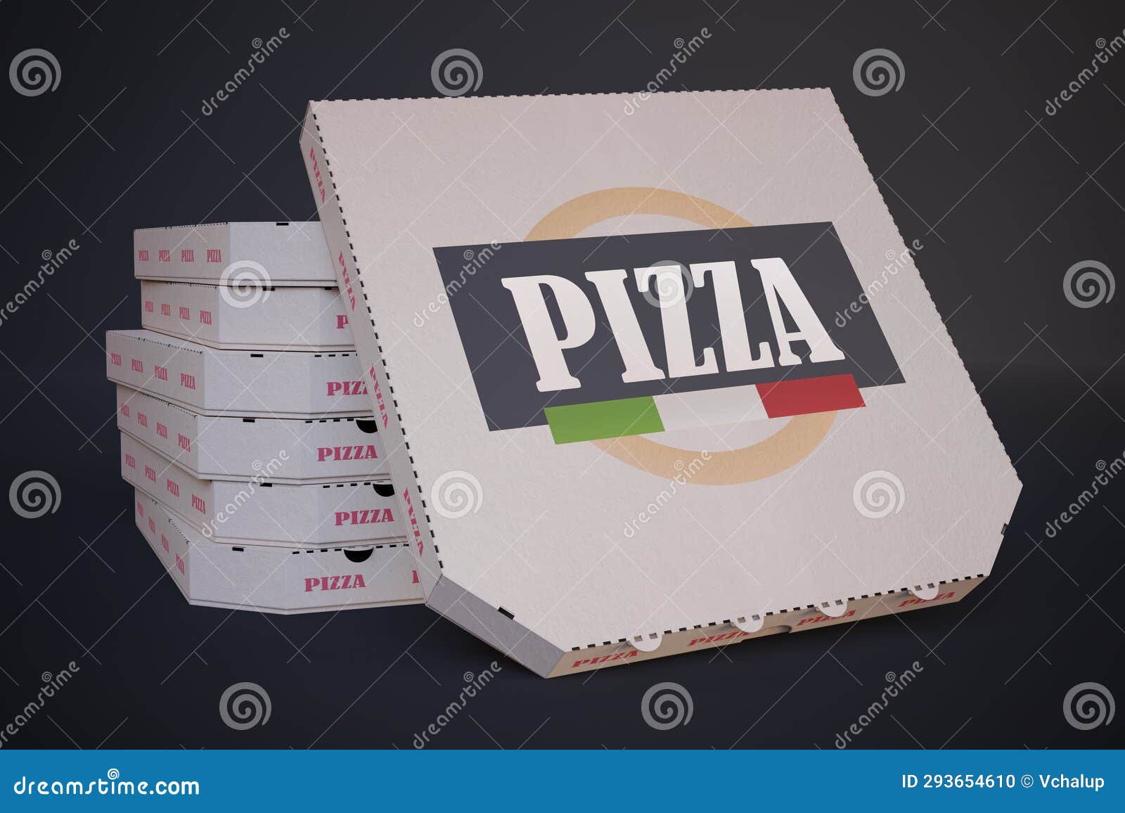Cardboard Pizza Packaging. Vector Drawing | CartoonDealer.com #160313448