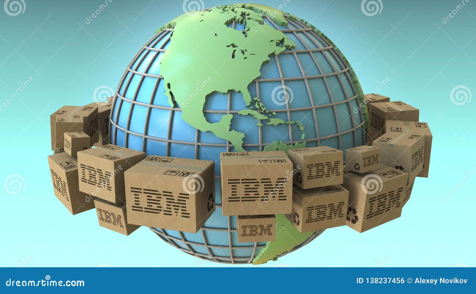 Many Cartons with IBM Logo Around the World, America Emphasized ...
