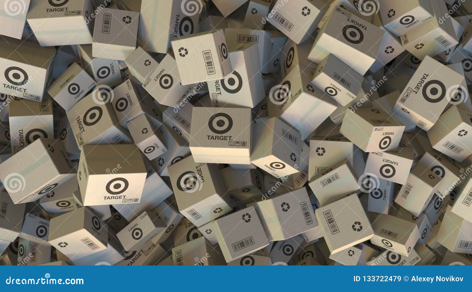 Boxes with TARGET Logo. Editorial 3D Rendering Editorial Stock Image ...