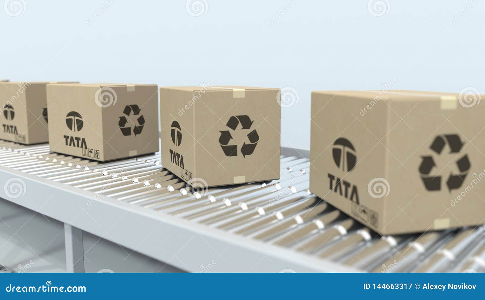 TATA Logo On Piled Cartons. Editorial 3D Rendering | CartoonDealer.com ...