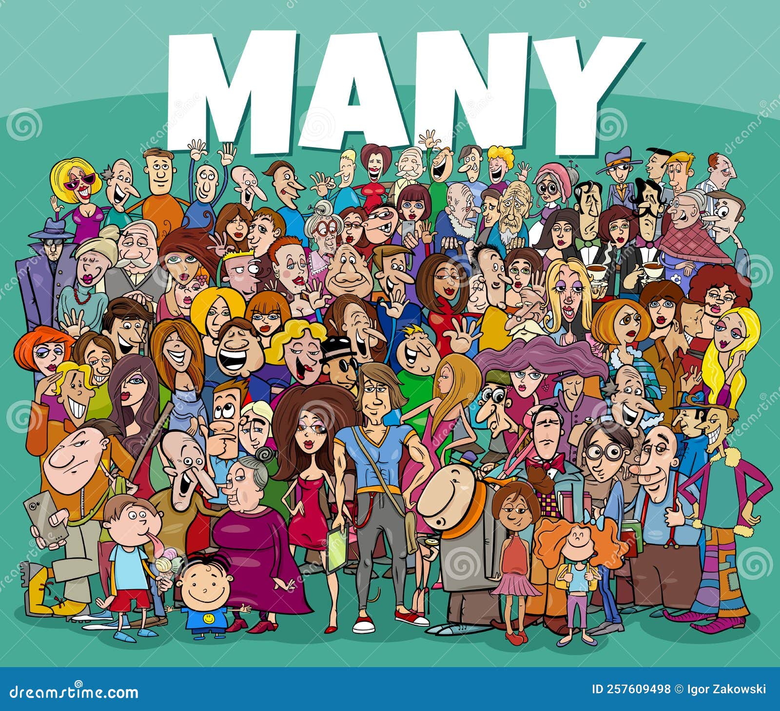 Many Cartoon People Comic Characters Group Stock Vector - Illustration ...