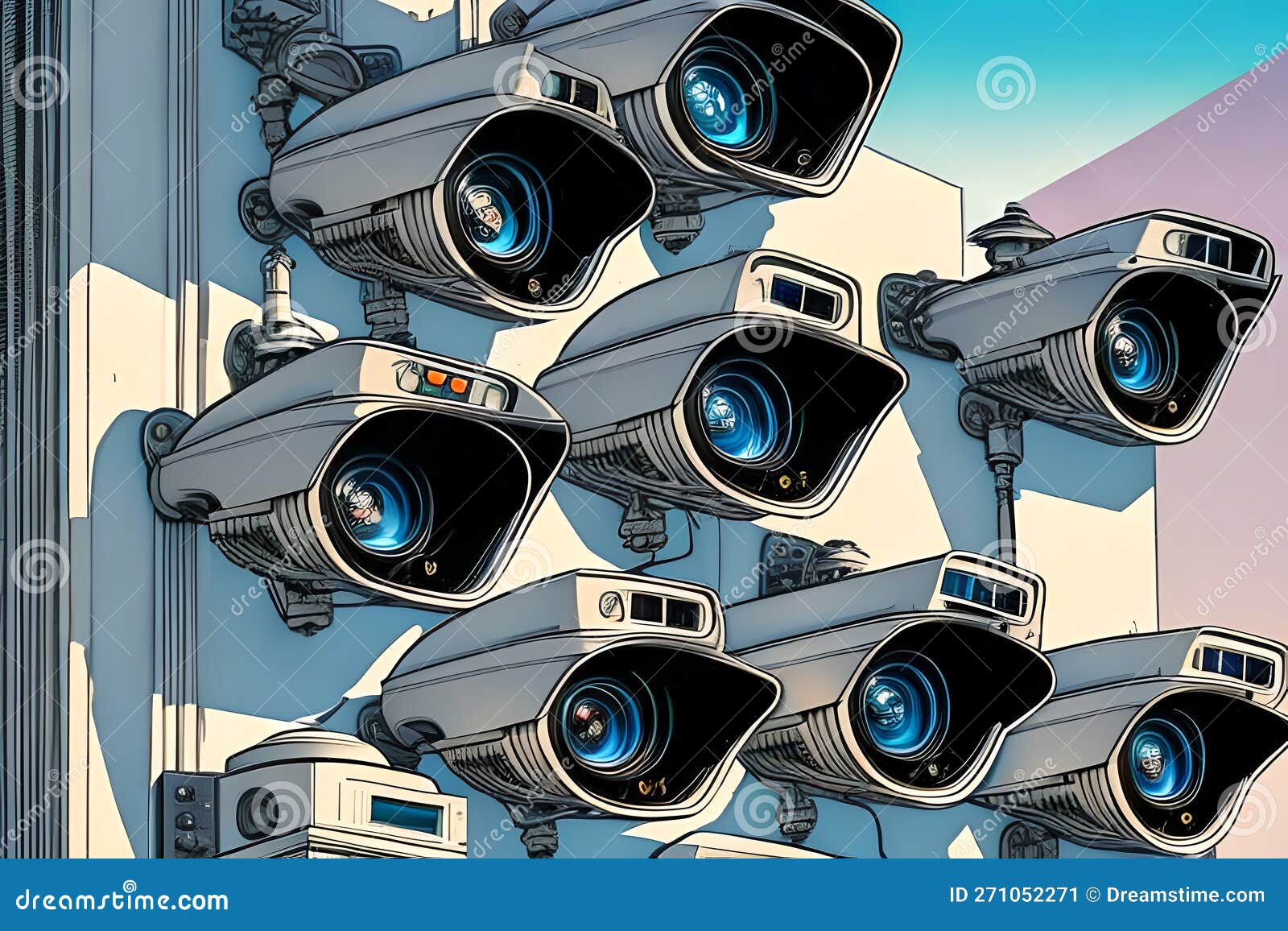 Two Cctv Cameras Are Scanning And Checking For Information About ...