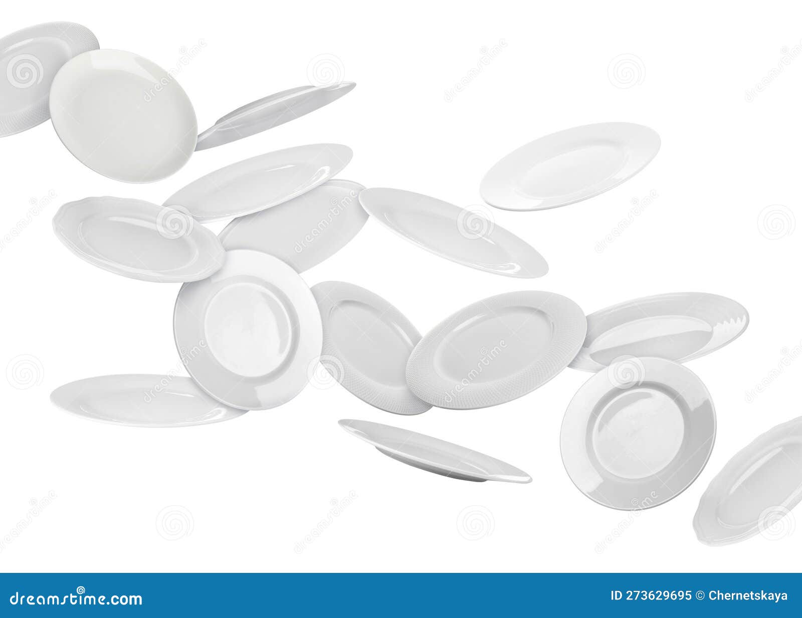Many Ceramic Plates Falling on White Background Stock Image - Image of ...