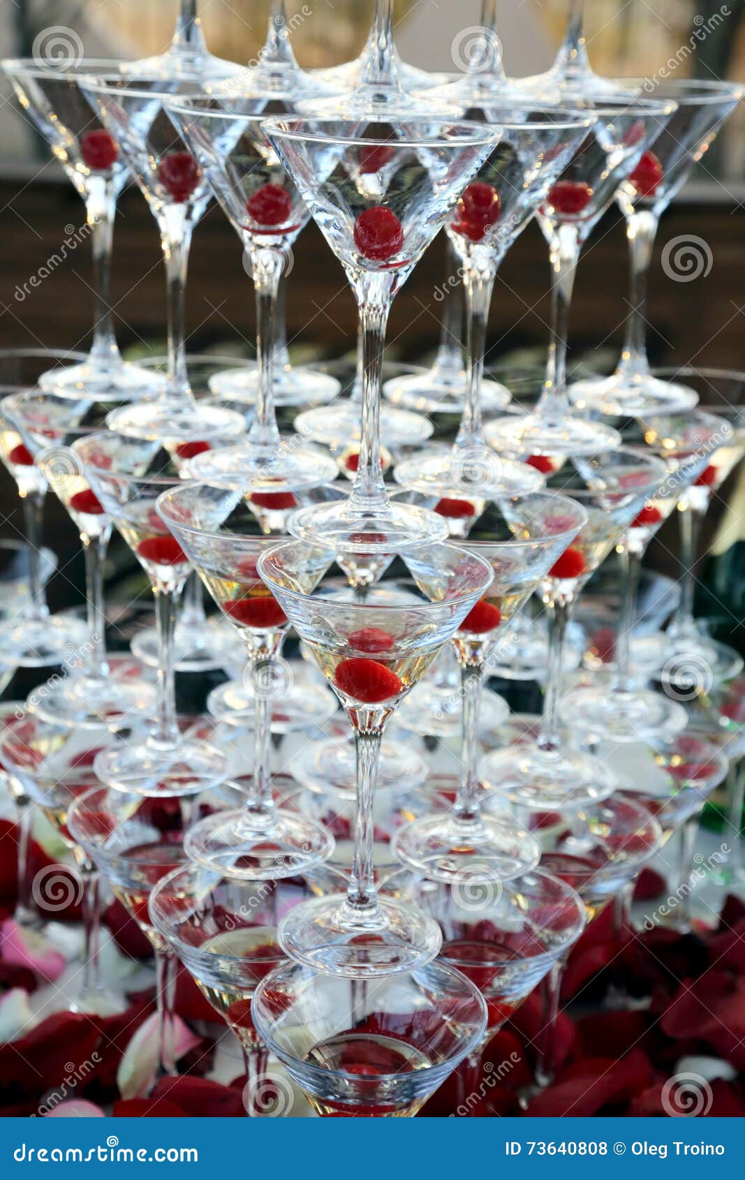 Many of the Champagne Glasses Stacked on Top of Each Other Stock Photo ...