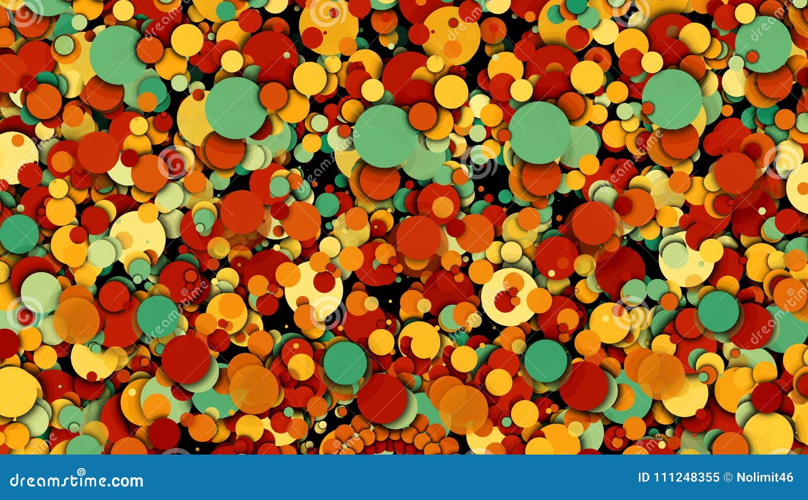 Many Chaotic Colorful Circles, Modern Computer Generated Backdrop, 3D ...