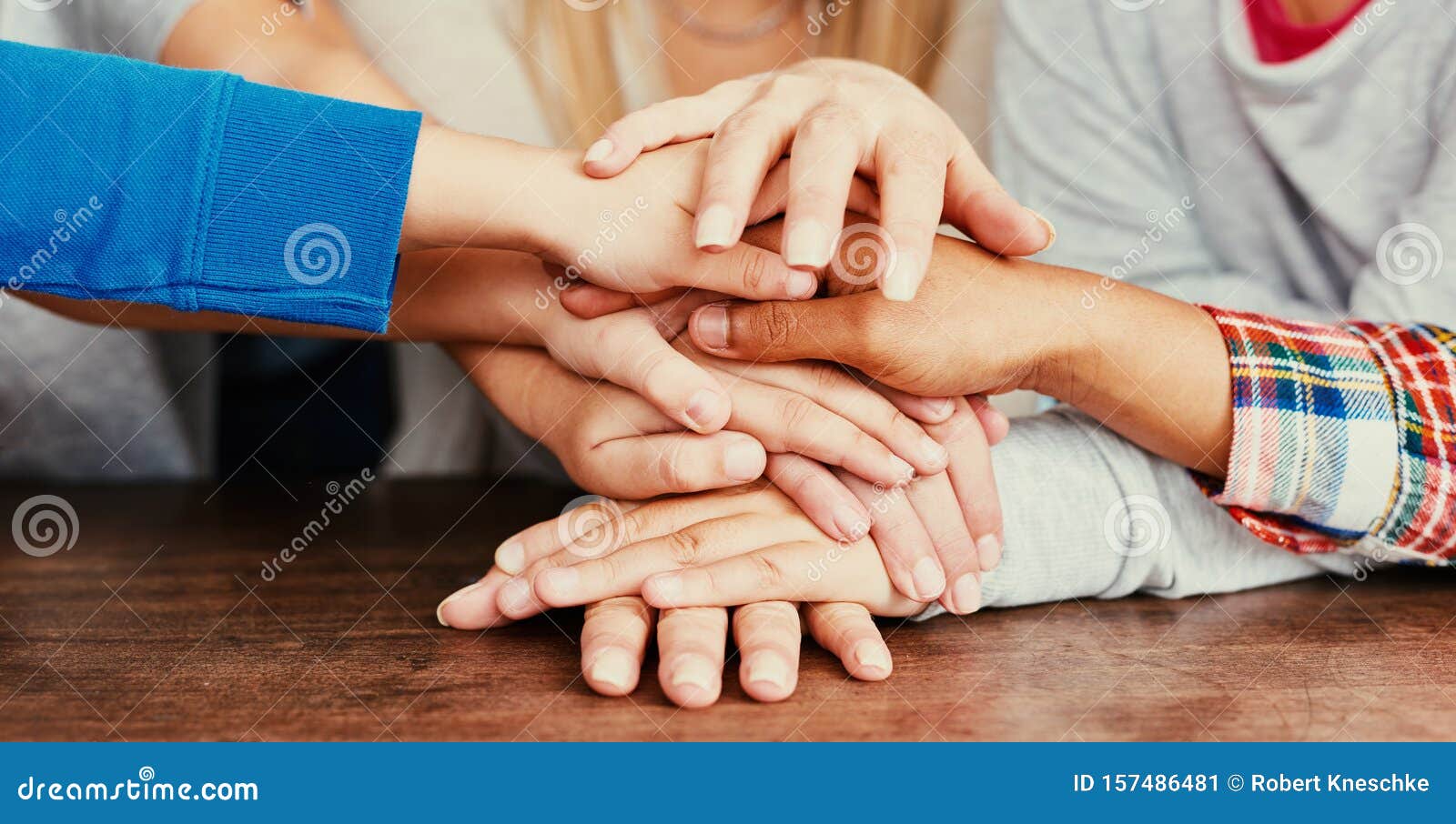 Children`s Hands As a Teamwork and Motivation Concept Stock Image ...