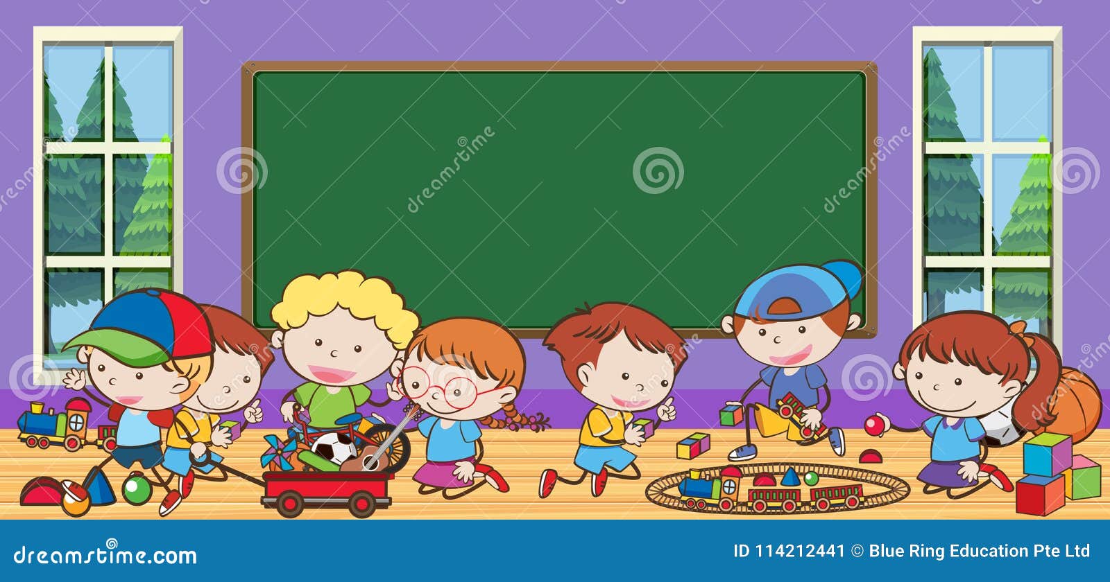 Many Children Learning in Classroom Stock Vector - Illustration of ...