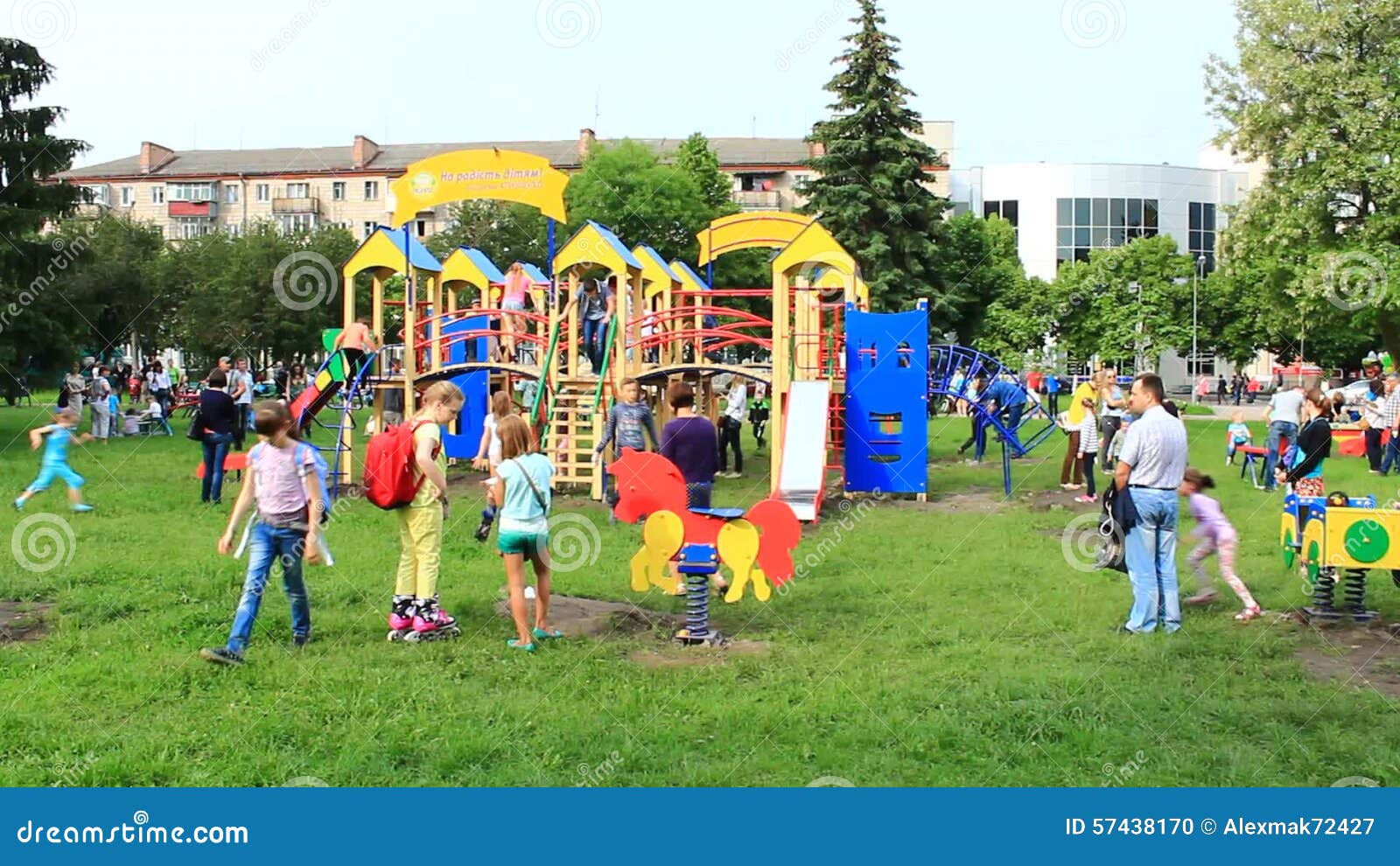 Many Children Playing on the Playground Stock Footage - Video of ...