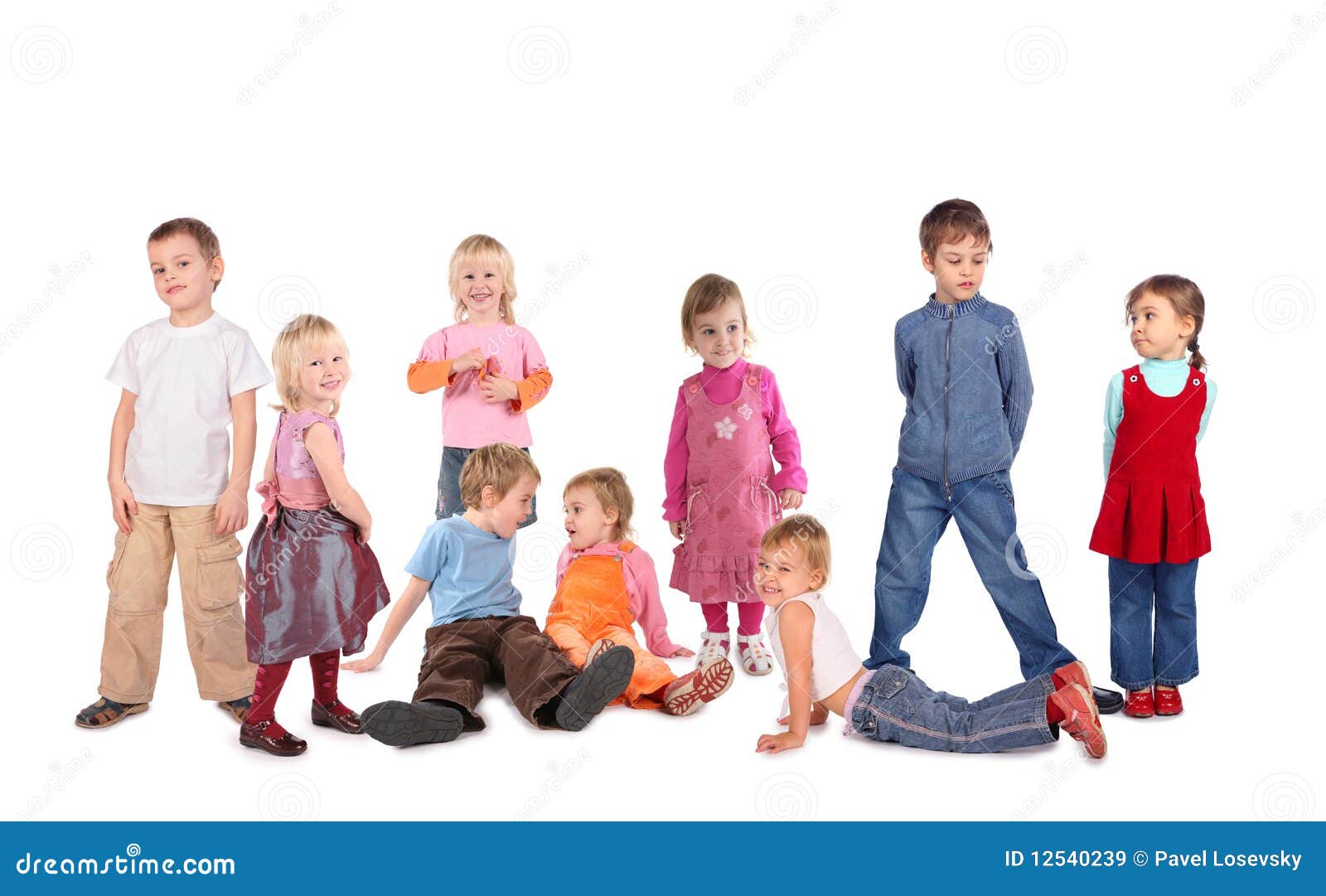 Many Children on White, Collage Stock Image - Image of school ...