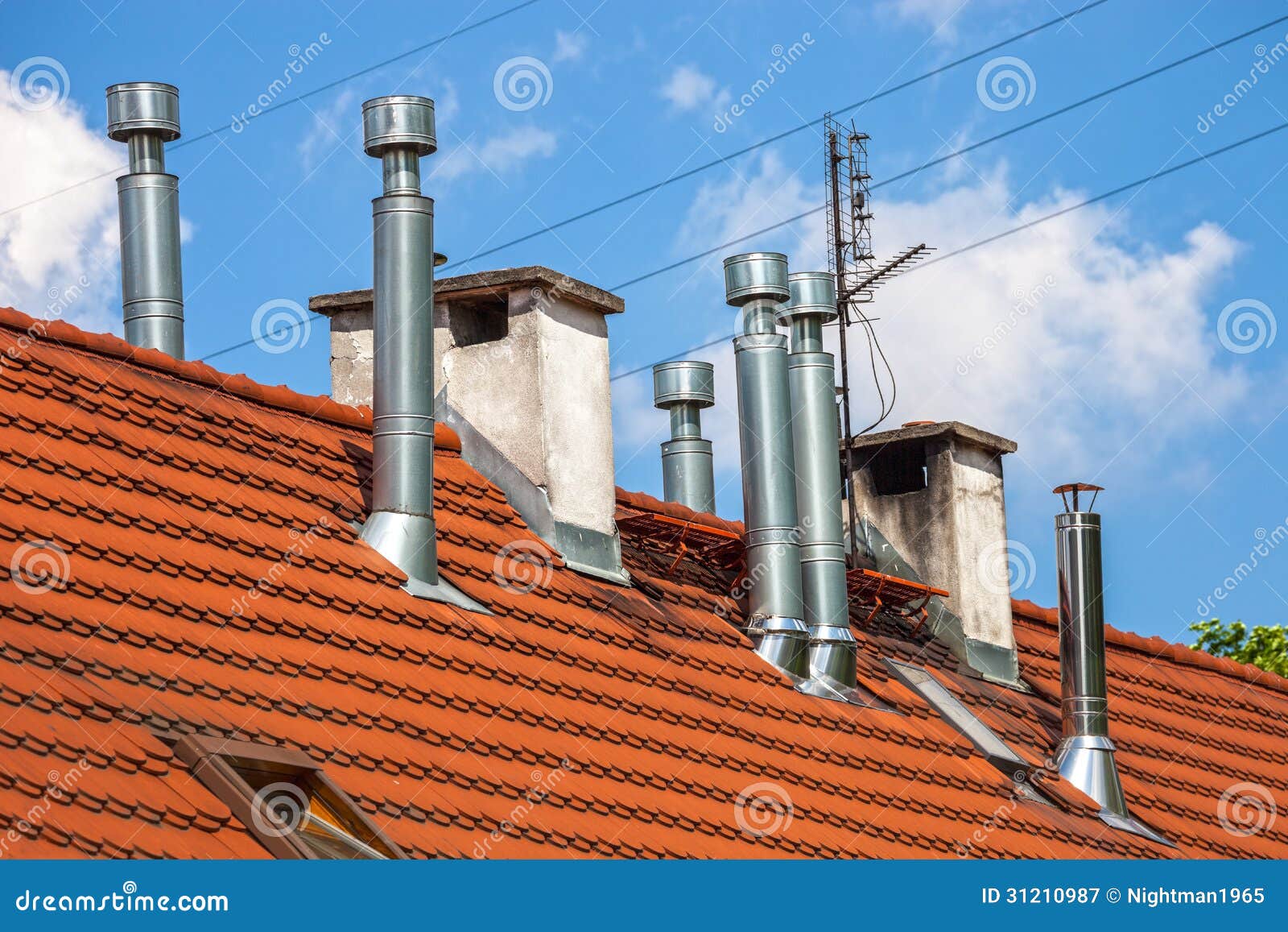Many chimneys stock image. Image of real, house, flue - 31210987