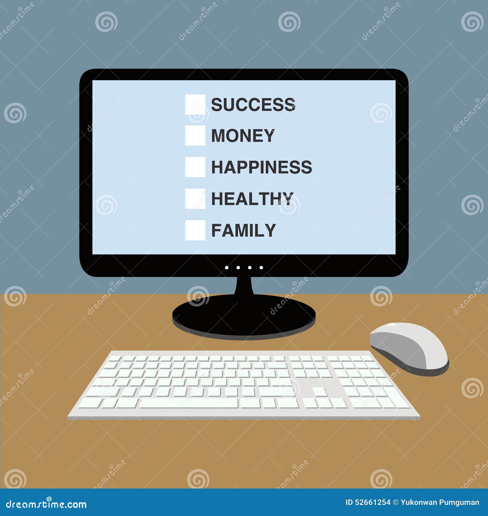 Many Choice Can Not Choose on Desktop Computer Stock Vector ...