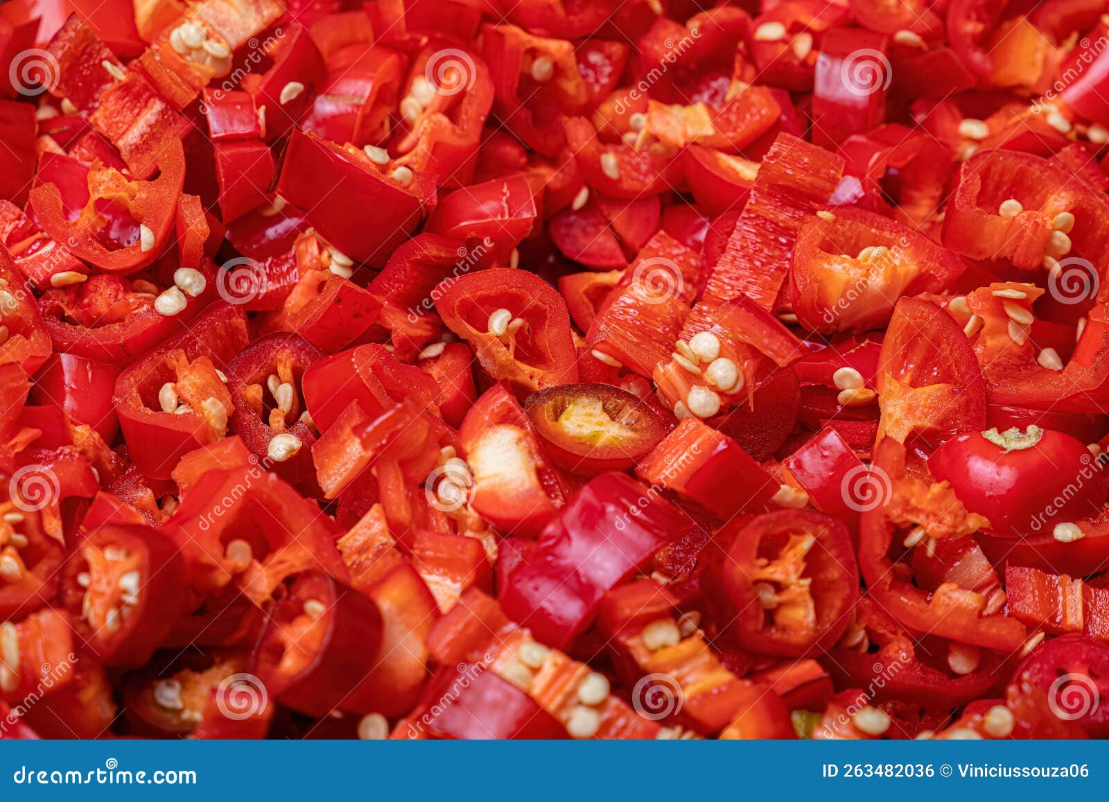 Many Chopped Big Red Peppers Stock Photo - Image of pepper, vegetarian ...