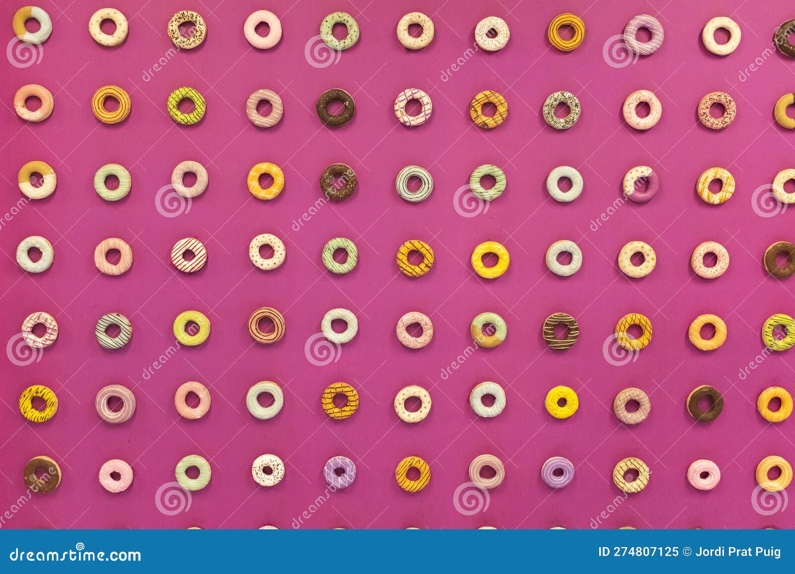 Donuts Pattern In Vibrant Gradient Holographic Neon Colors. Concept Art ...