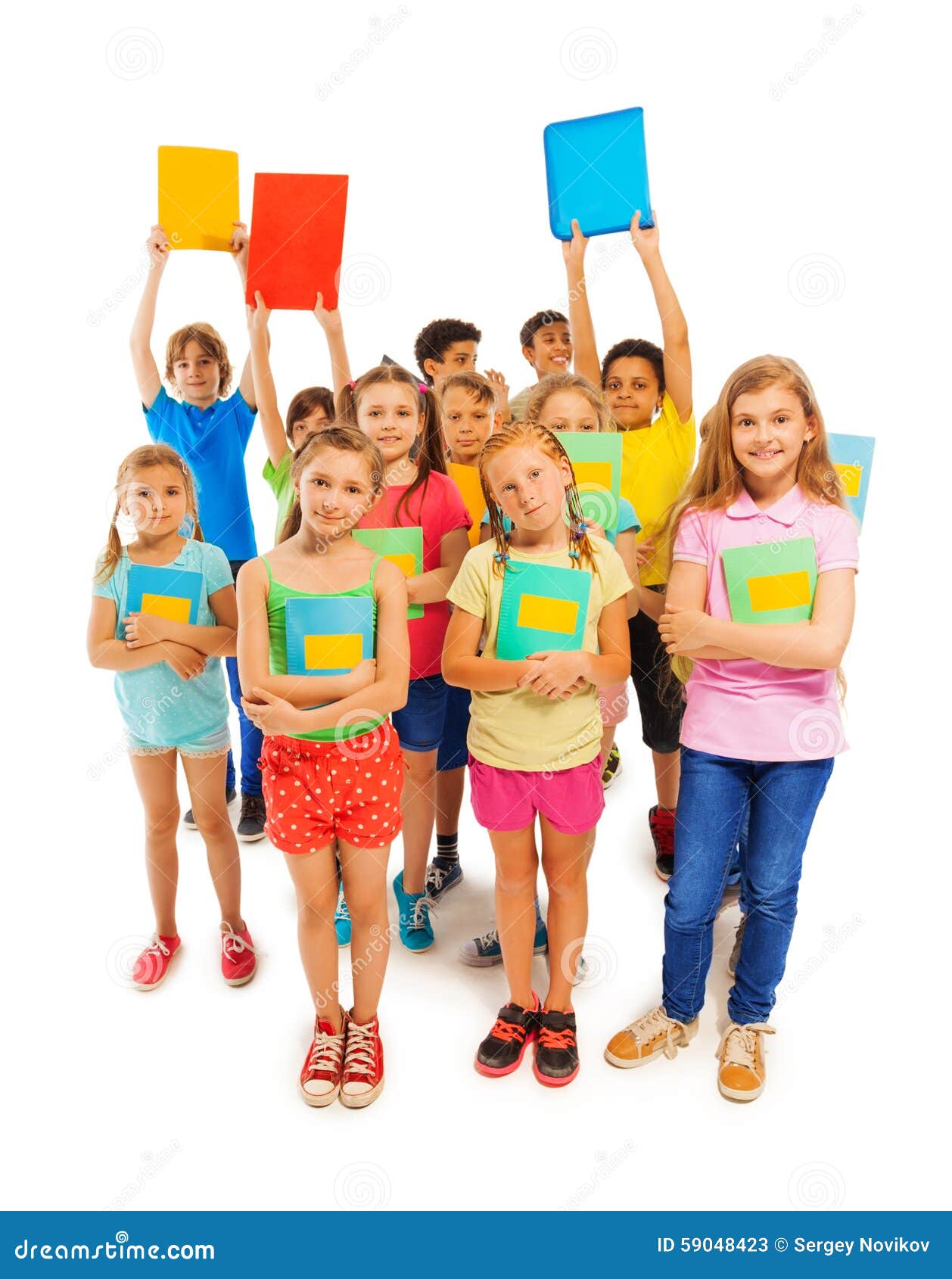Many Classmates Standing Ready To Pass Exam Stock Image - Image of girl ...