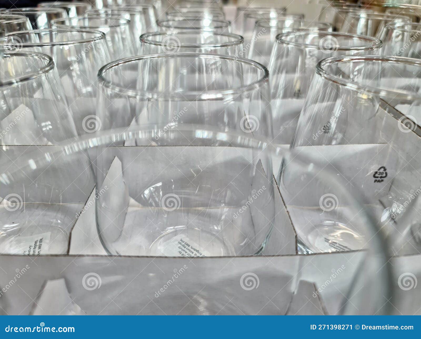 Many Clear Glasses in a Box Stock Image - Image of stemware, table ...