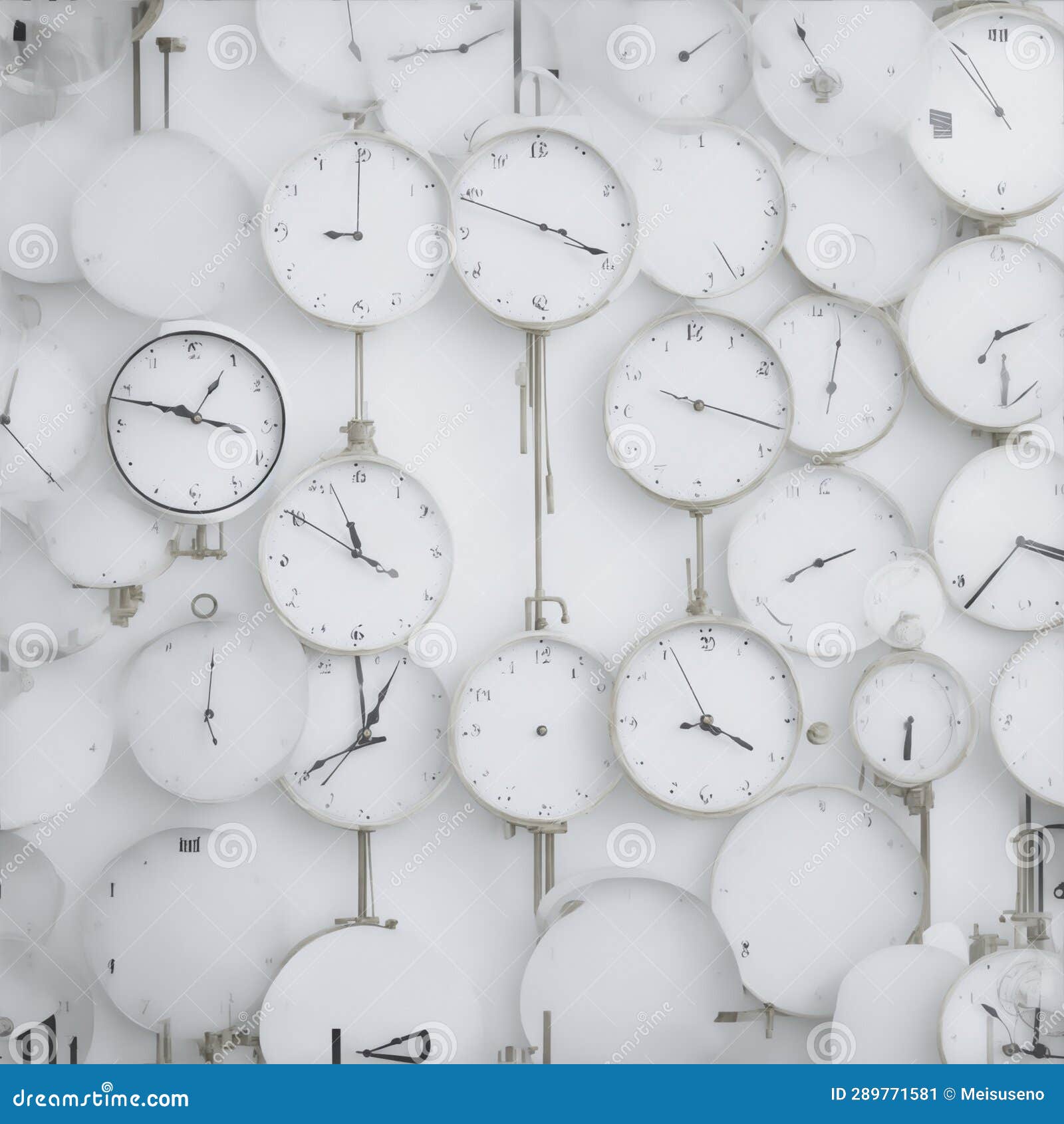 Many clocks in white stock illustration. Illustration of circle - 289771581