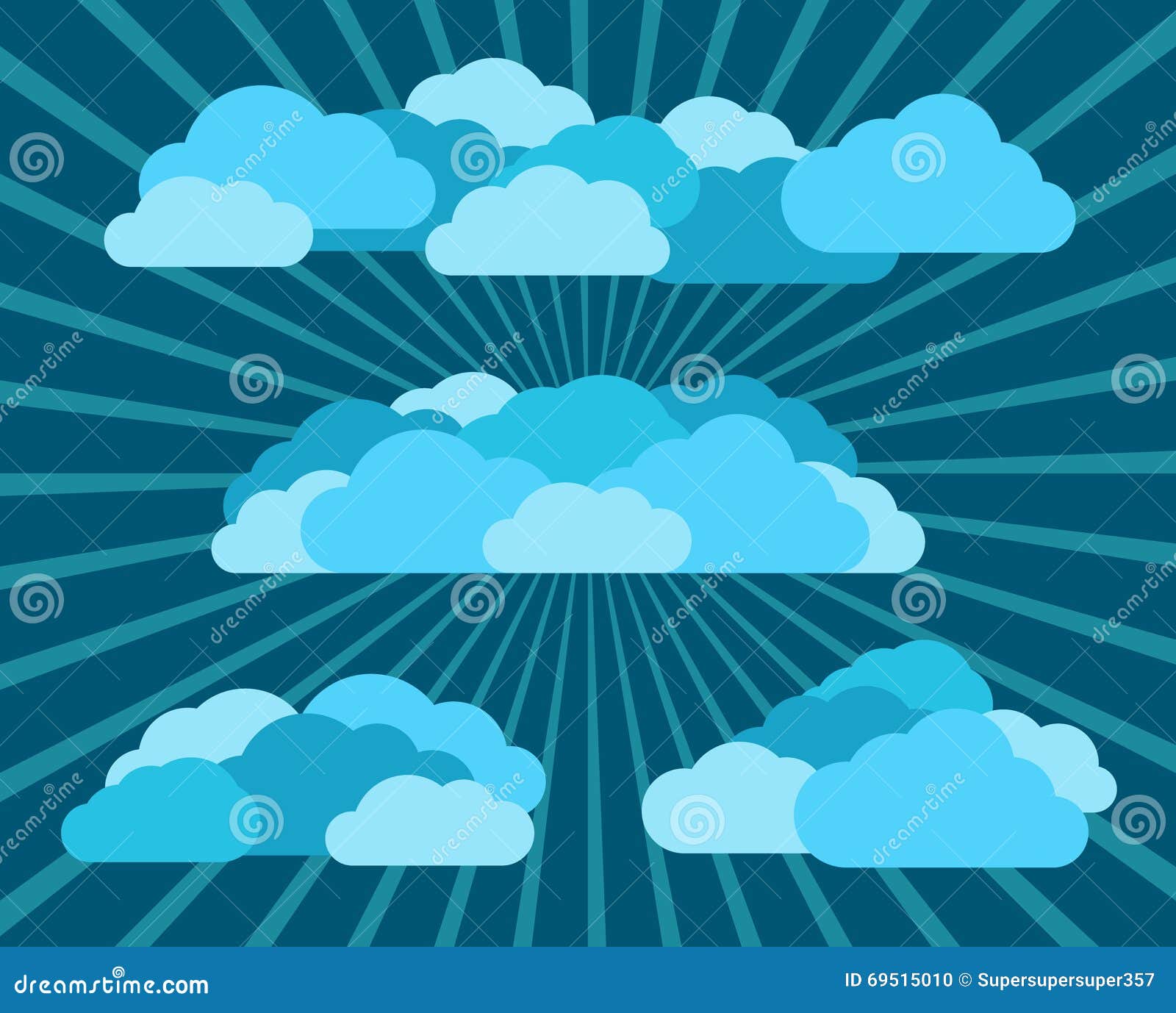 Many Clouds in Abstract Sky, Separate Layers Stock Vector ...