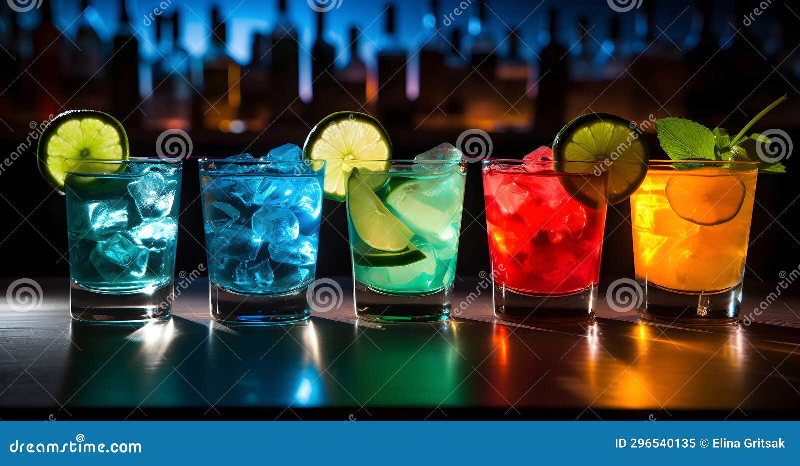 Many Cocktails, Exotic Drinks, Alcoholic Drinks Bar, Stock Illustration ...