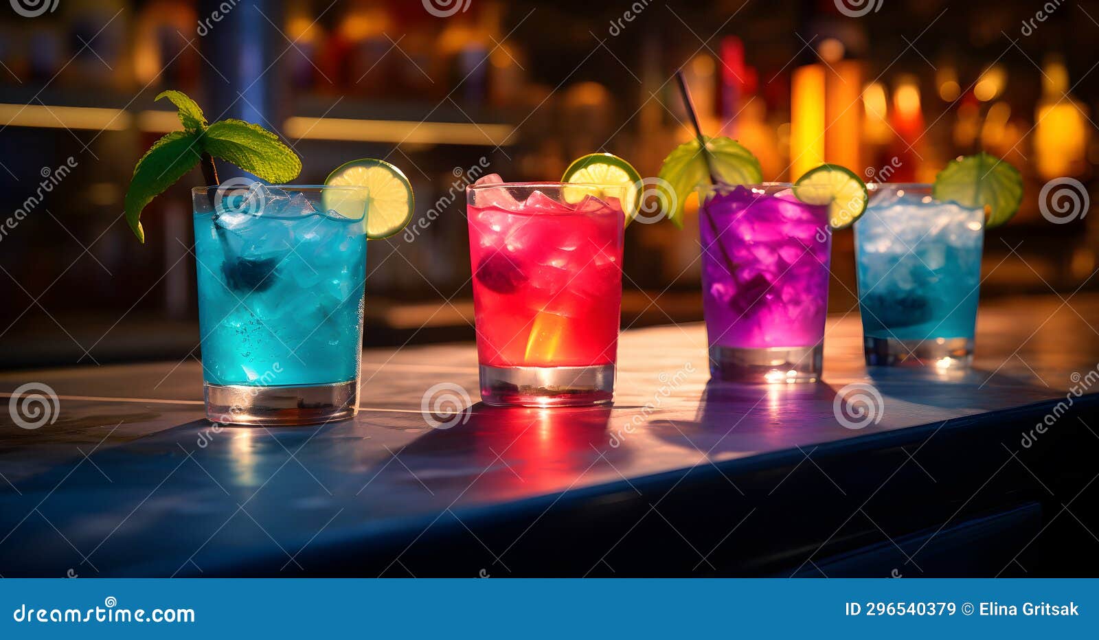 Many Cocktails, Exotic Drinks, Alcoholic Drinks Bar, Stock Illustration ...