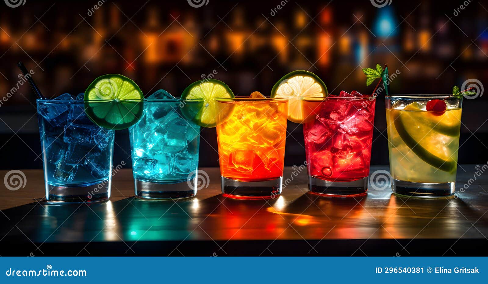 Many Cocktails, Exotic Drinks, Alcoholic Drinks Bar, Stock Illustration ...