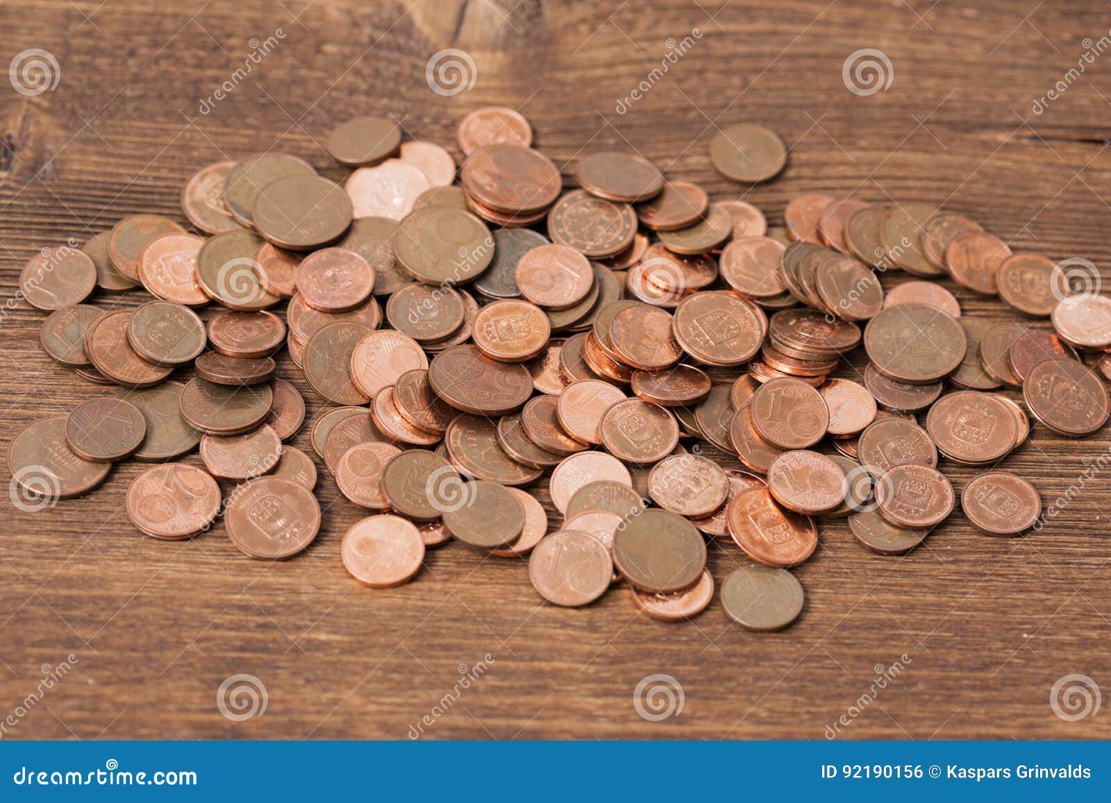 Many Coins on Wooden Background Stock Photo - Image of golden, gold ...