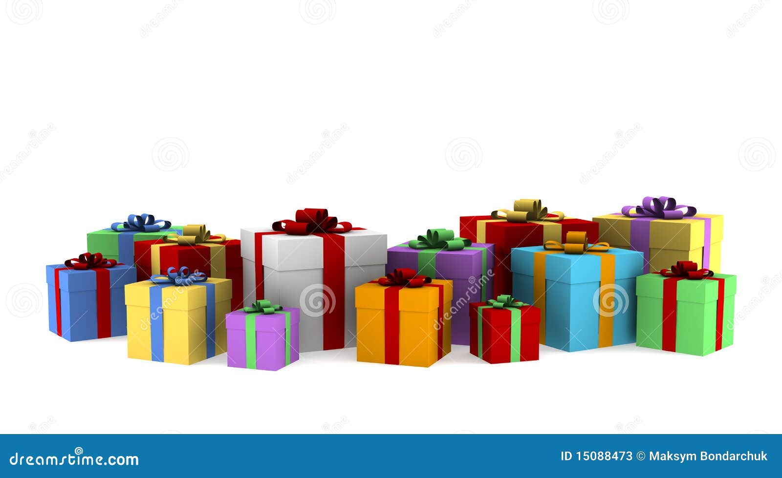 Many Color Gift Boxes Isolated on White Background Stock Illustration ...