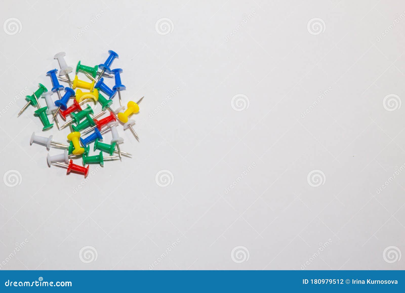 Color Pins for Paper on the White Background Stock Photo - Image of ...