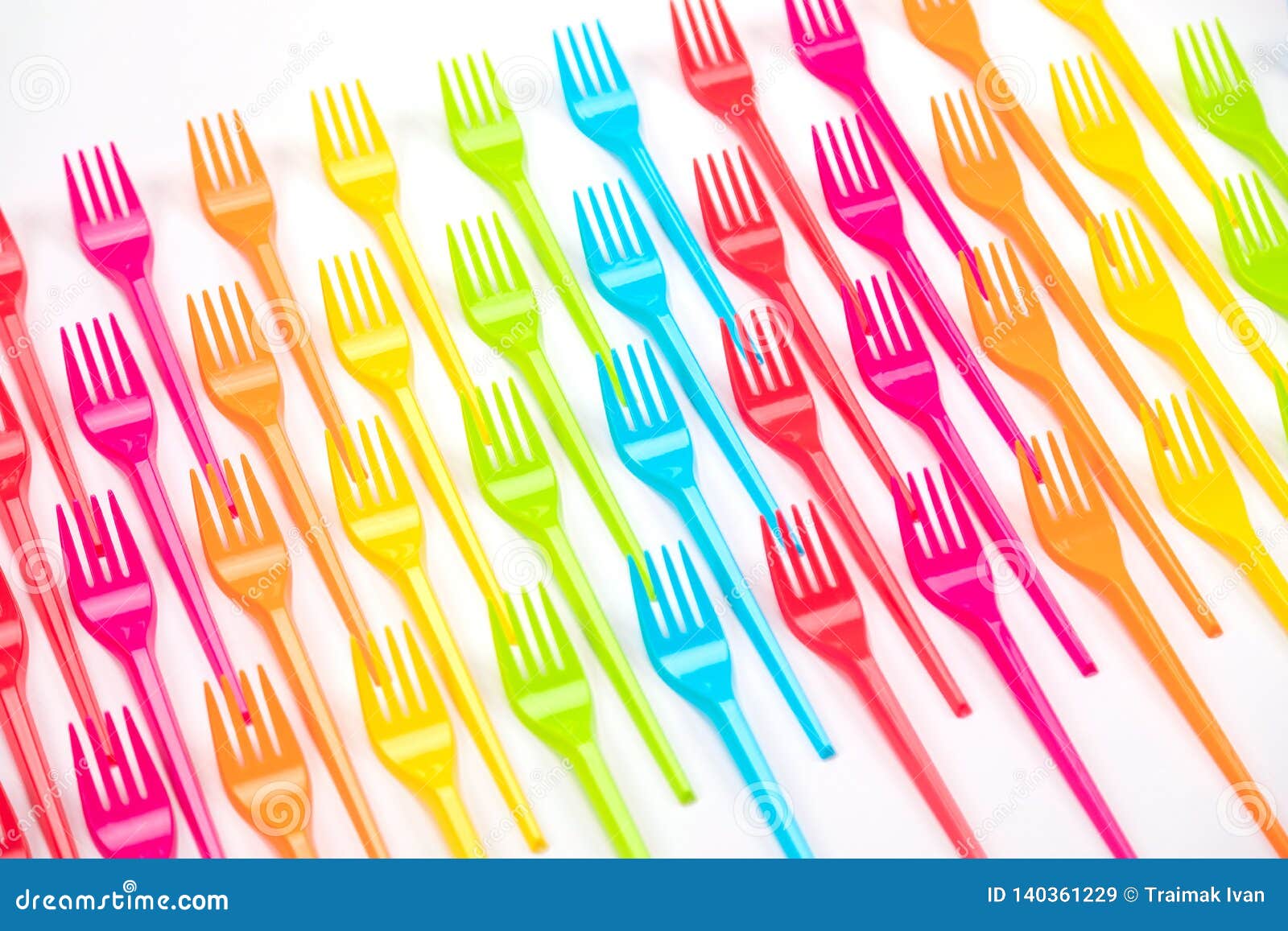 Many Color Plastic Forks on a Bright Background Stock Image - Image of ...