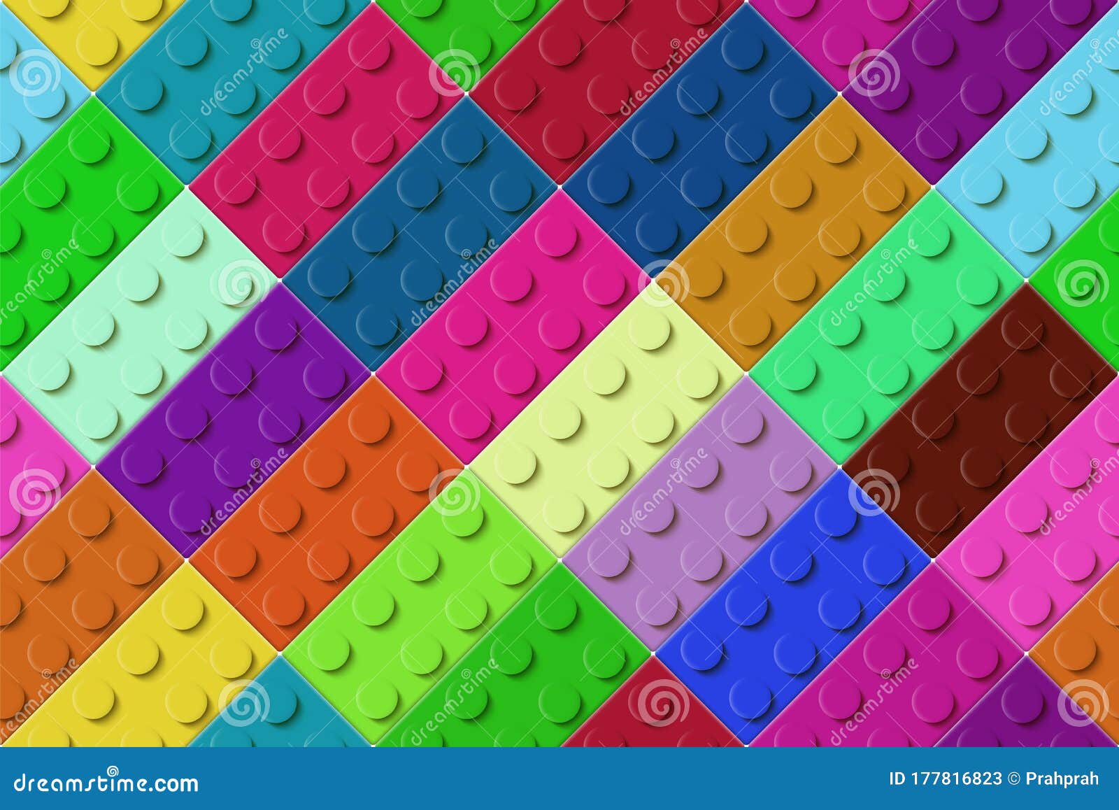 Many Color Toy Blocks Top View Seamless Pattern Stock Vector ...