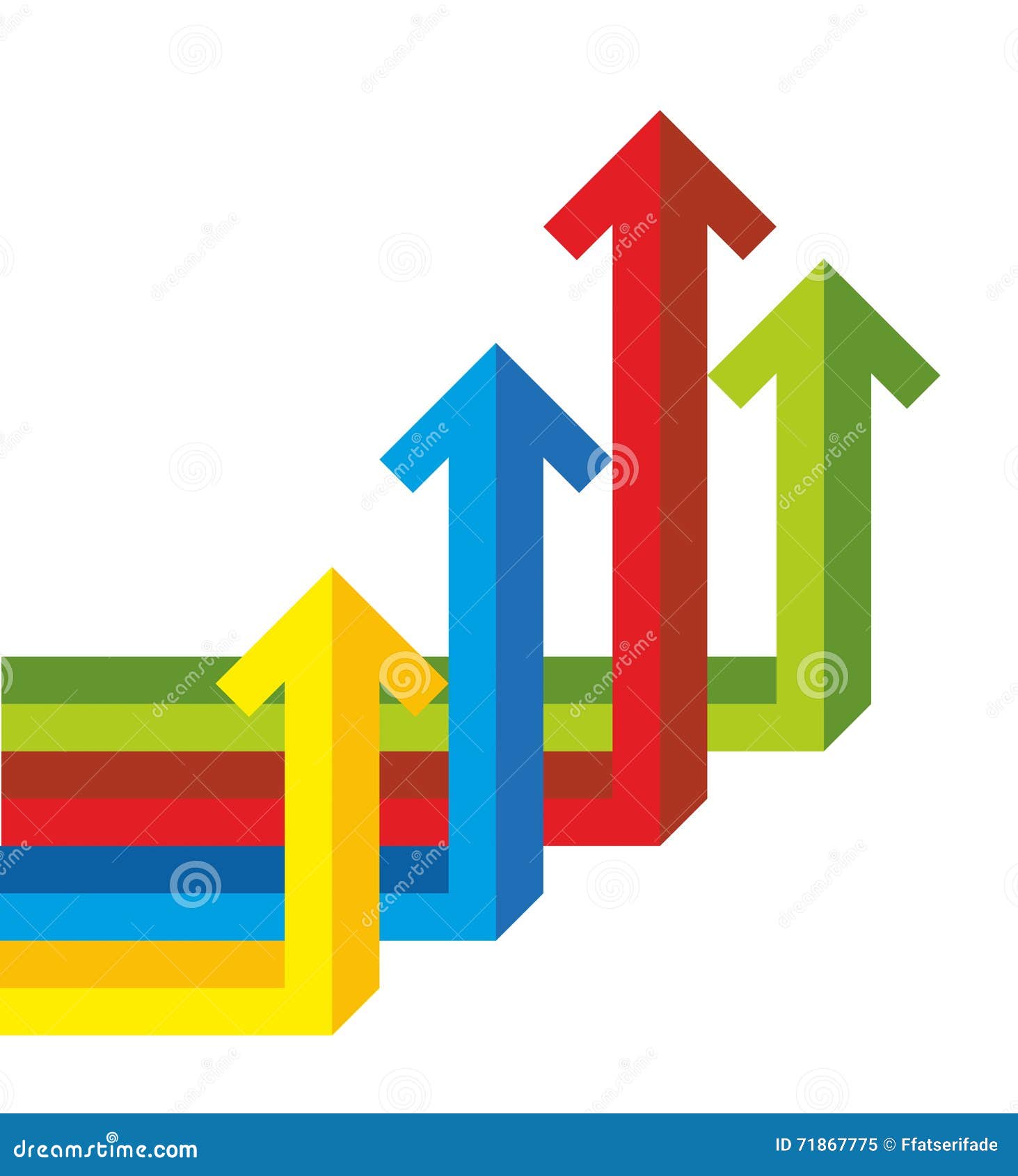 Many colored arrows stock illustration. Illustration of diversity ...