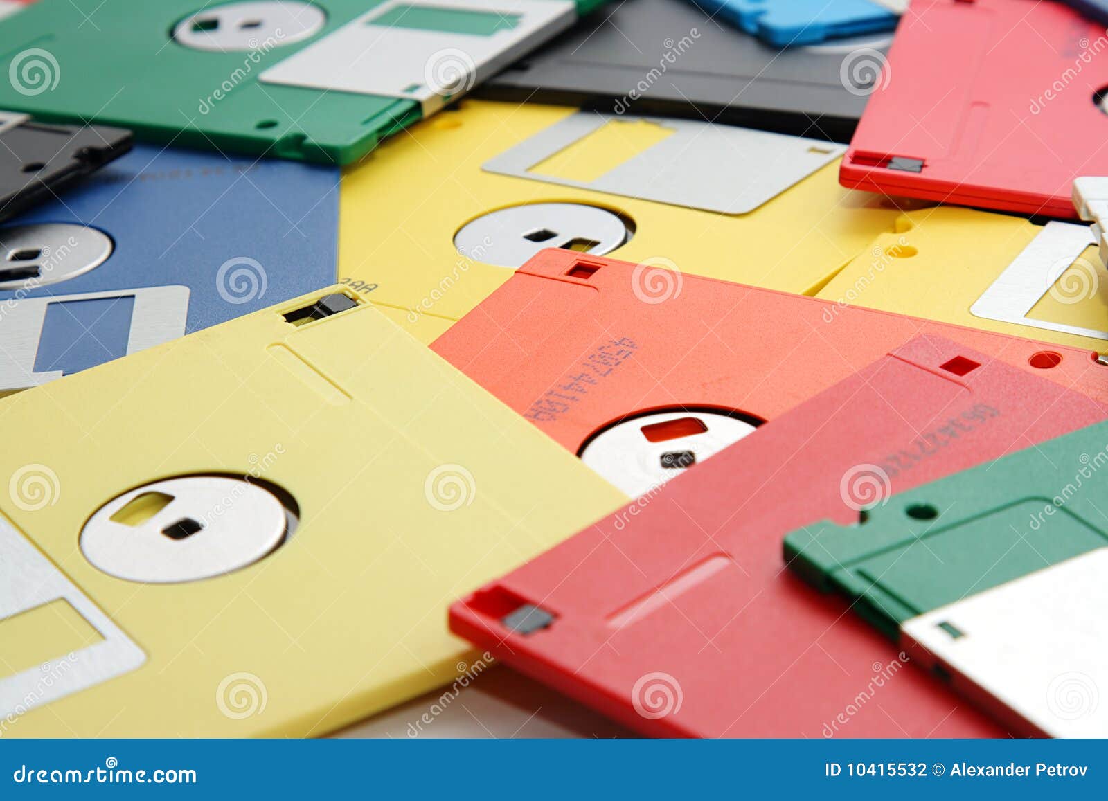 Many Colored Compute Diskette Stock Photo - Image of blue, information ...
