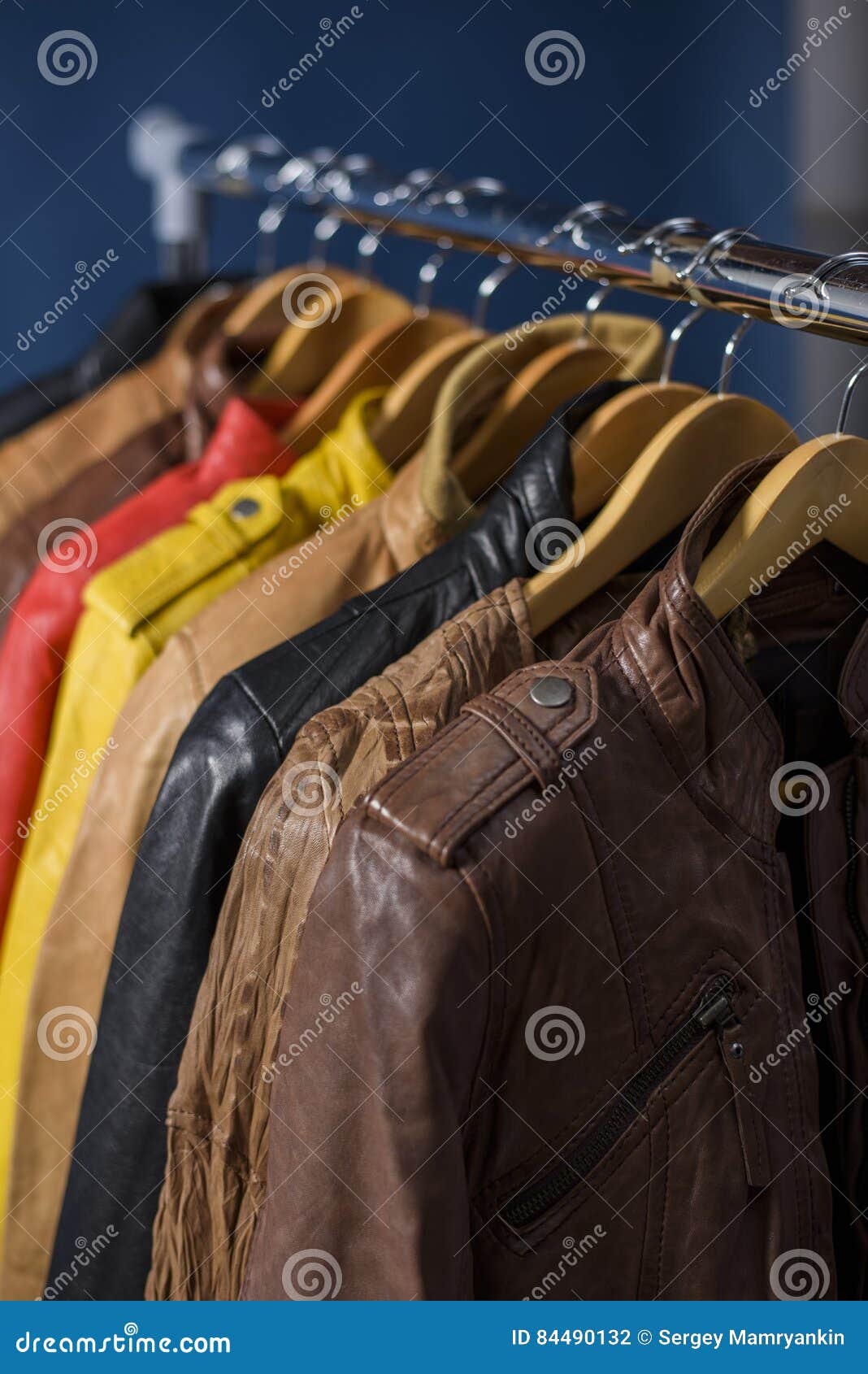Many Colored Leather Jacket Stock Photo - Image of elegance, clothes ...