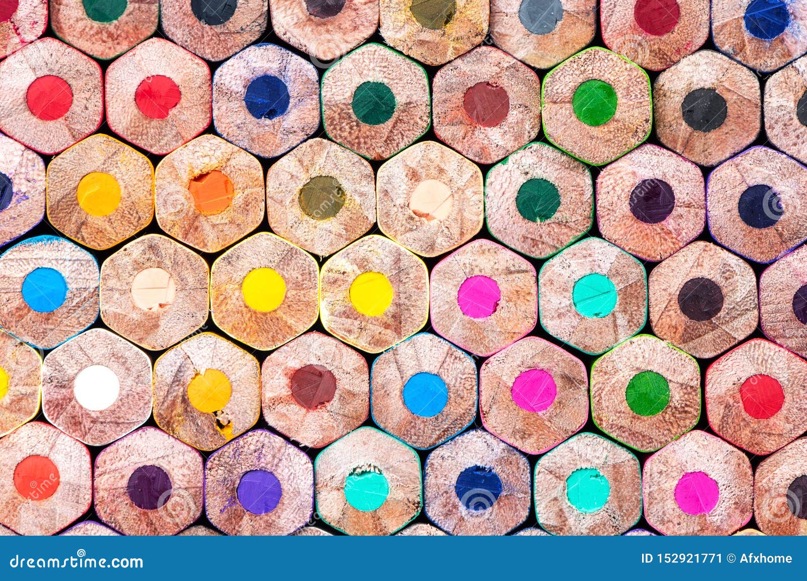 Many Colored Pencils Background Texture, End View Stock Image - Image ...