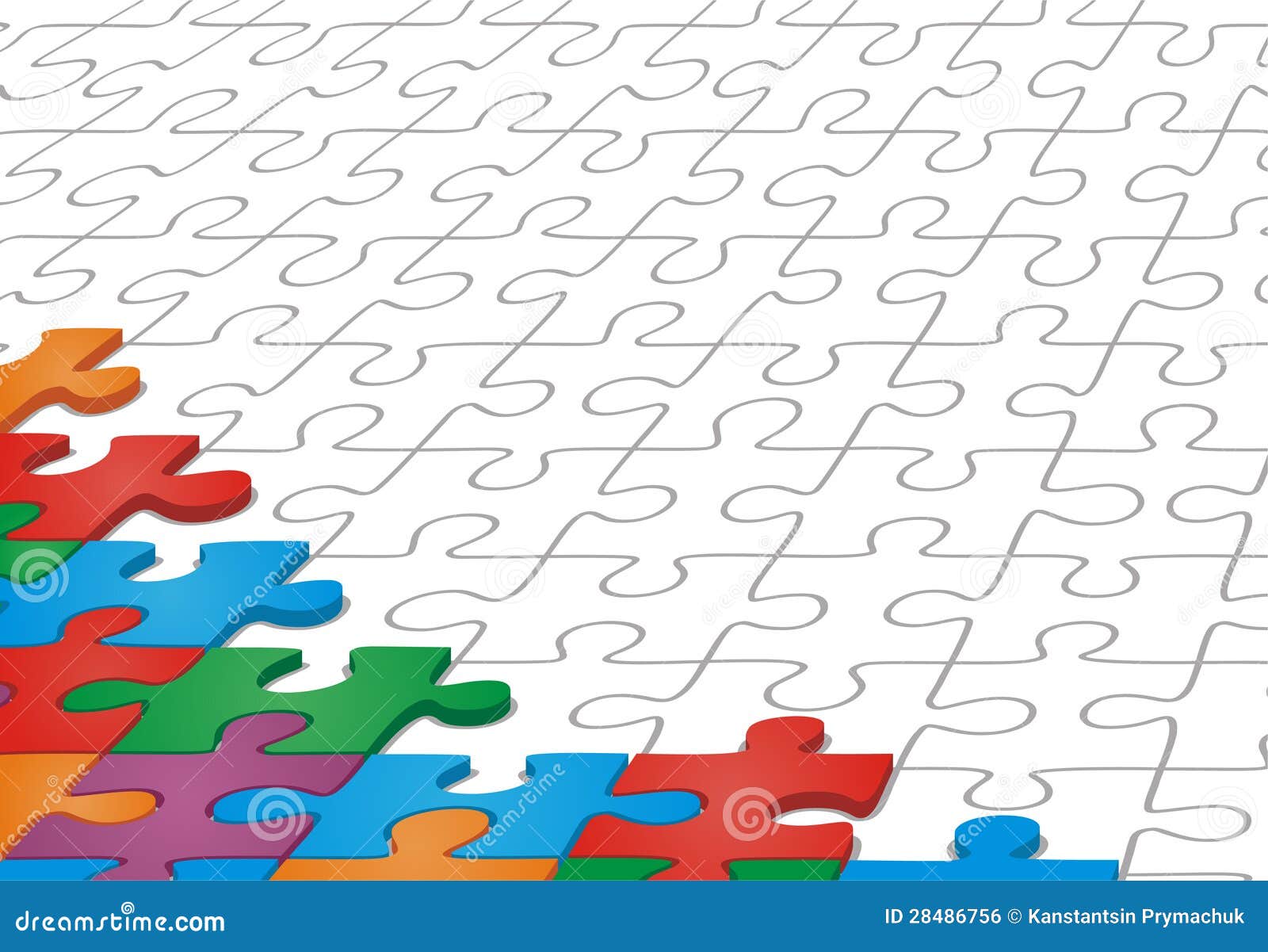 Many-colored Puzzle Pattern Stock Vector - Illustration of piece ...