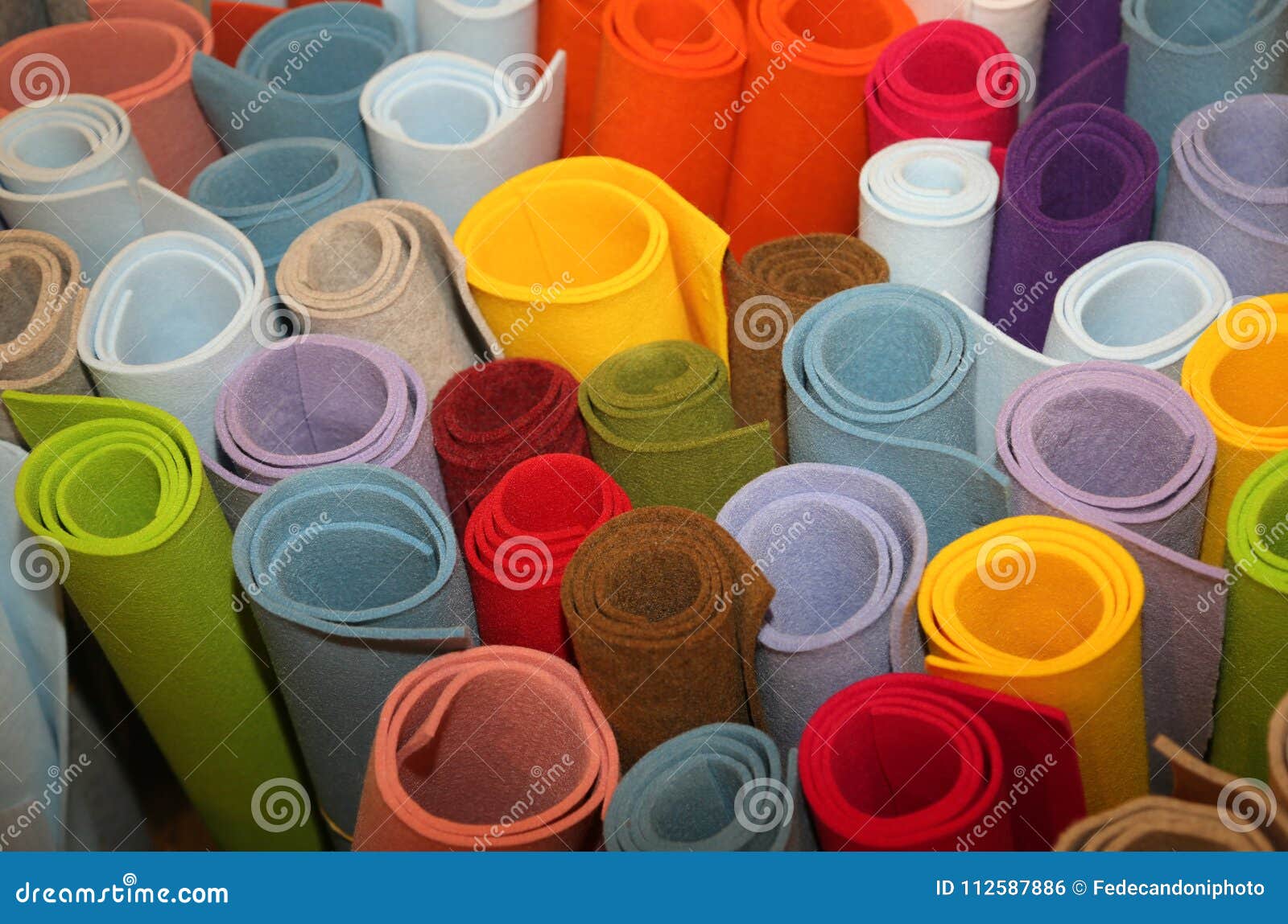 Rolls of fabric stock photo. Image of colored, market - 112587886