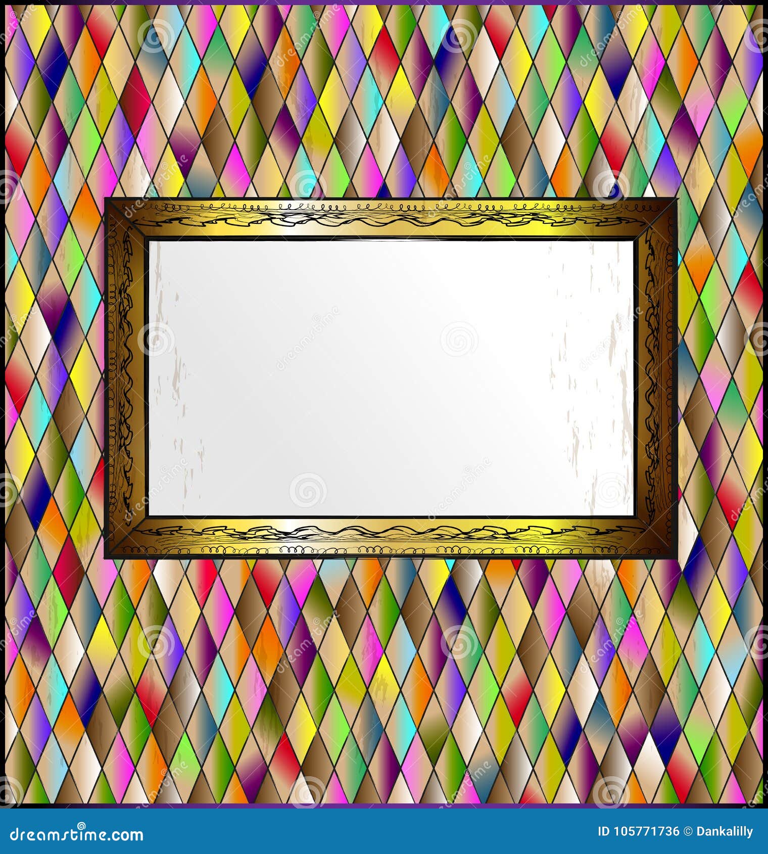 Colored Romb Background with Frame Stock Vector - Illustration of ...