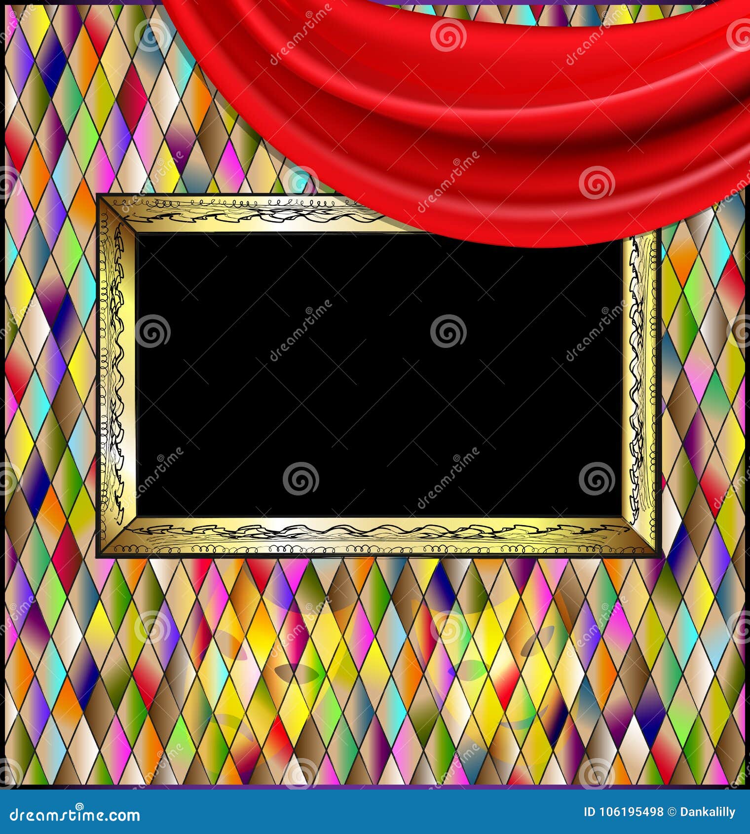 Colored Romb Background with Red Drape Stock Vector - Illustration of ...