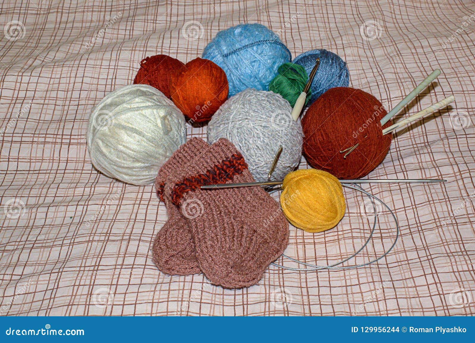 Many Colored Round Threads. Knitted Product Stock Photo - Image of ...