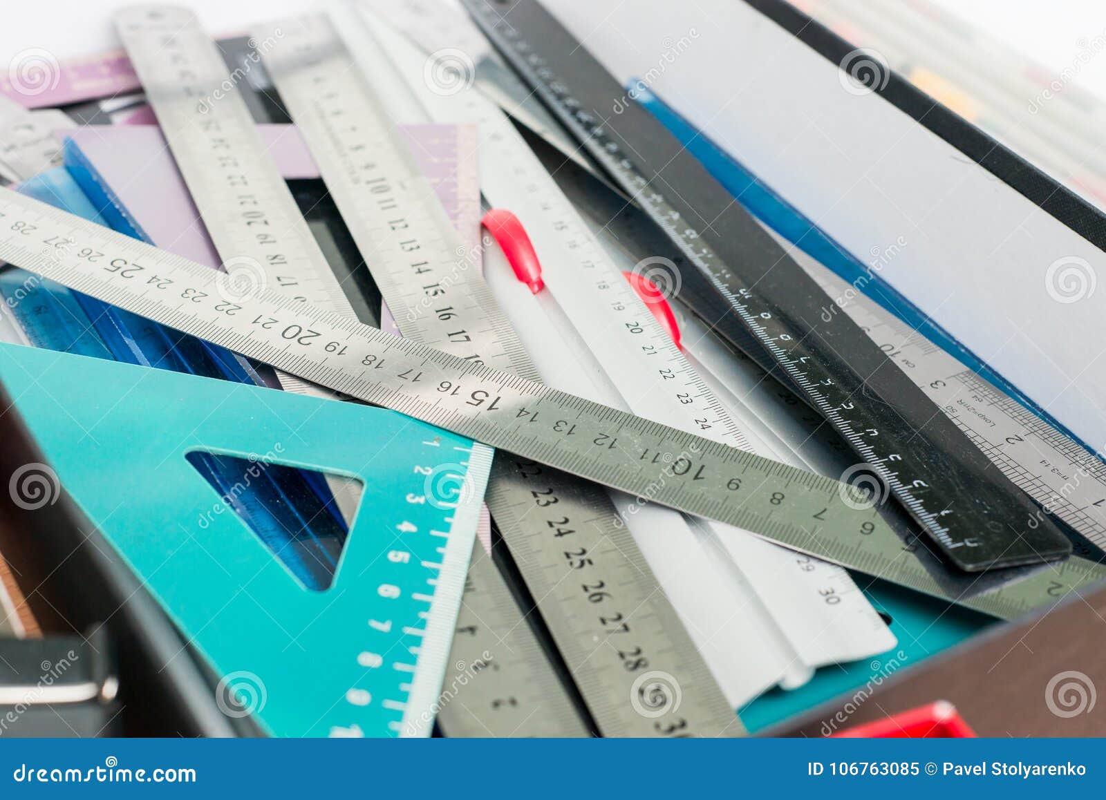 Many colored rulers stock image. Image of drawing, dimensions - 106763085
