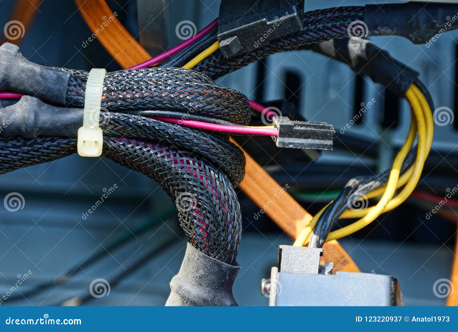 Lots of Wires and Cables in the Dust in the Computer Stock Image ...