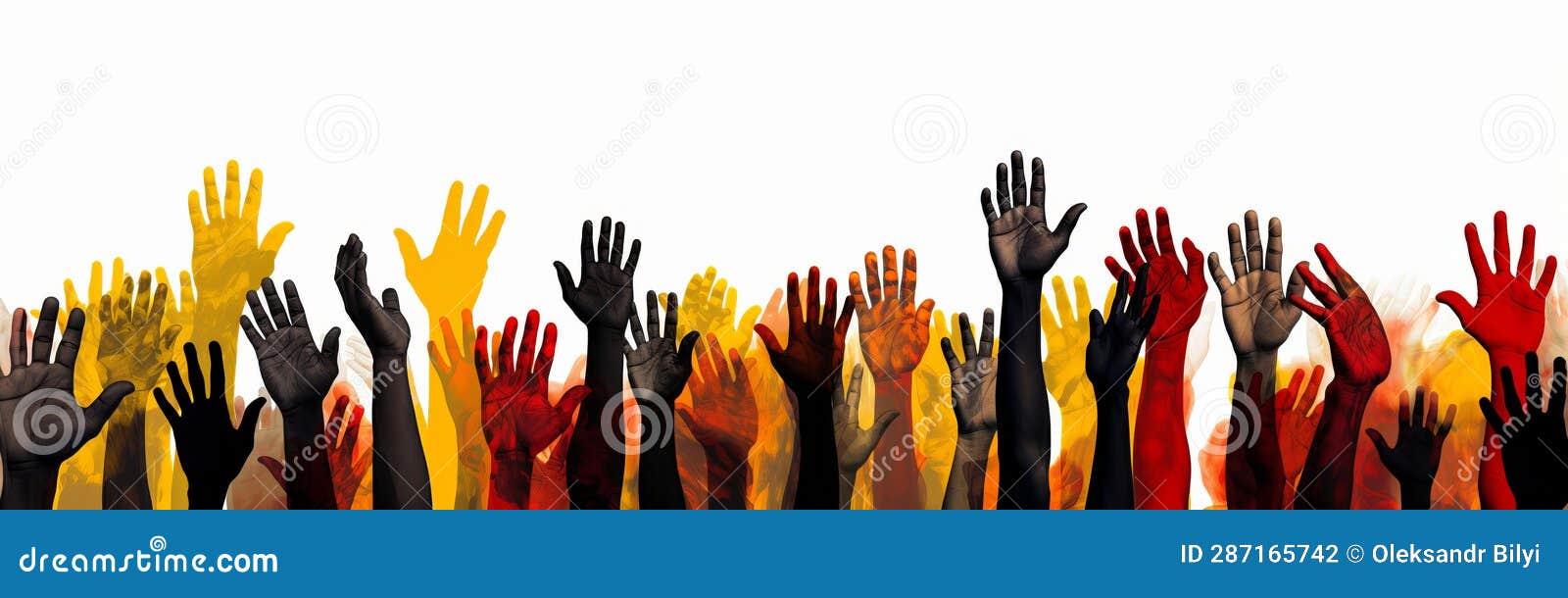 Rising Multiethnic Hands Celebrate Pride Month On Lgbt Rainbow Flag